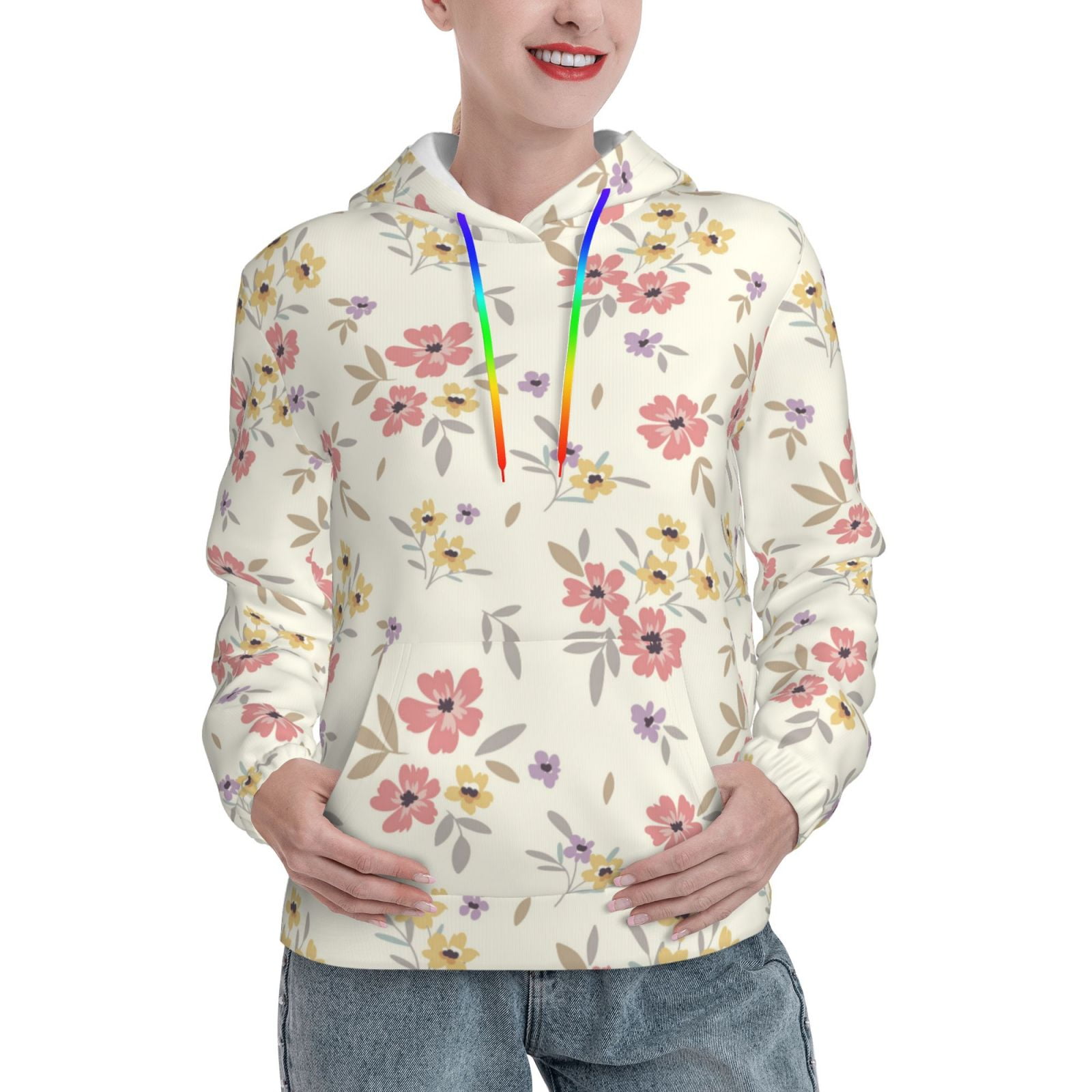 Daiia Floral Pattern Women's Fashion Hoodies & Sweatshirts with ...