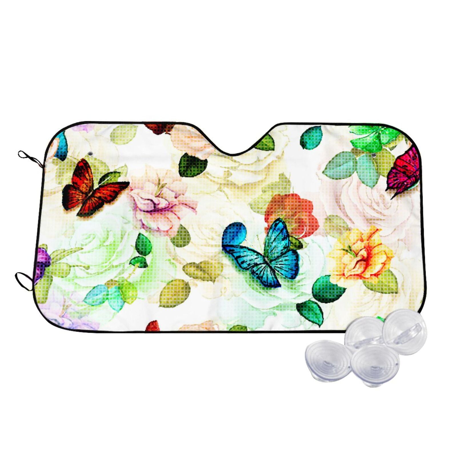 Daiia Floral Vintage Windshield Sun Shade for Car SUV Truck (Small ...
