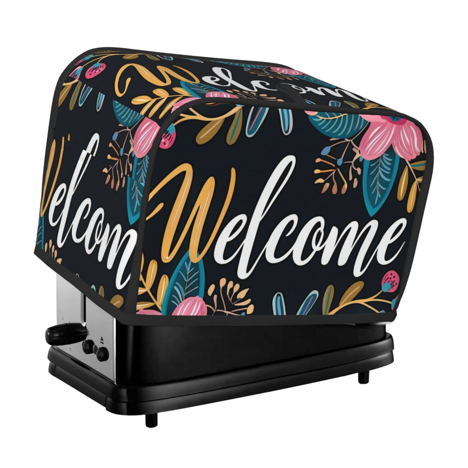 Daiia Floral Welcome Sign Pattern 2 slice Toaster Cover, Toaster ...