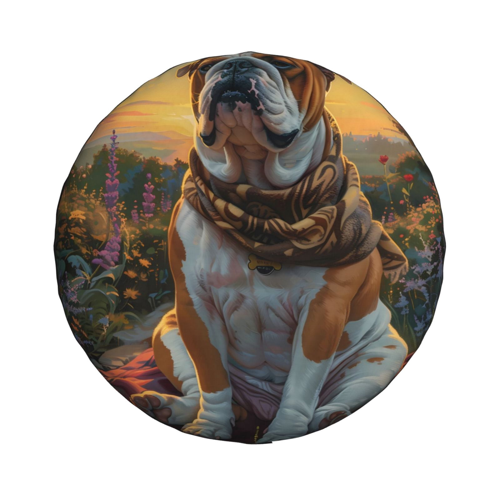Daiia Flower Field Cute Bulldog Tire Covers , Travel Trailer Camper ...