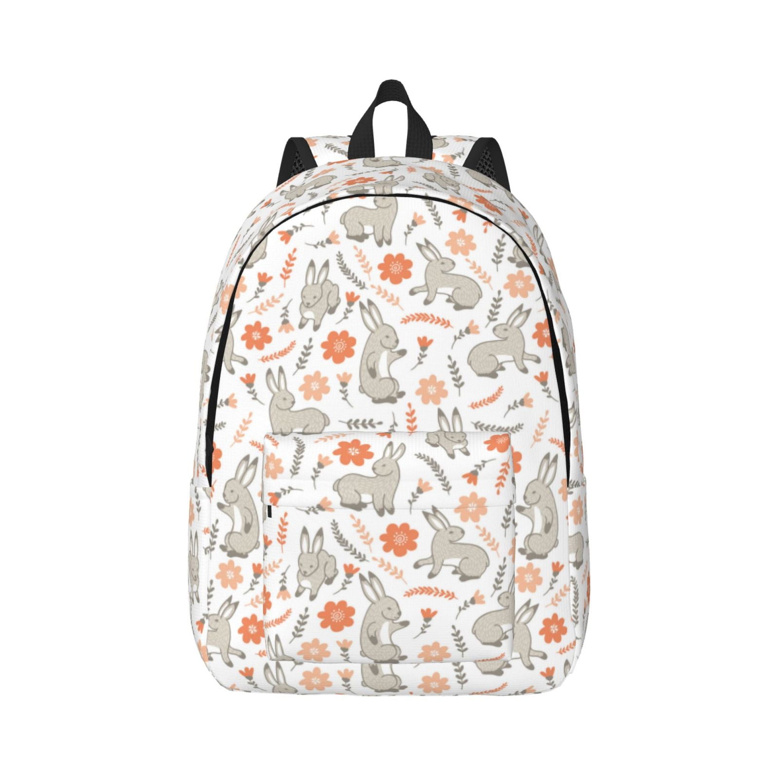 Daiia Flower Rabbit Vintage Canvas Backpack for Men and Women ,Hiking ...