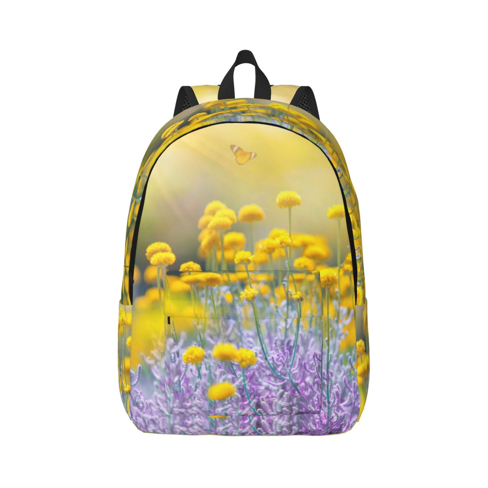 Daiia Flowers And Butterflies Vintage Canvas Backpack for Men and Women ...