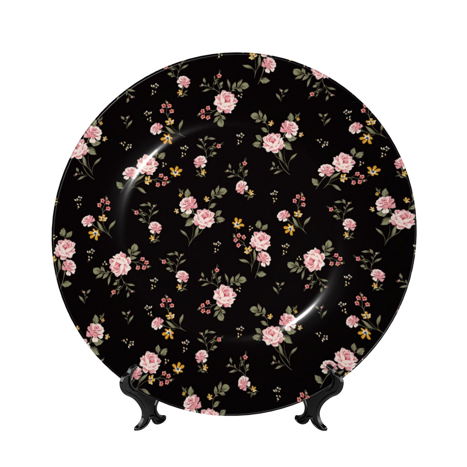 Daiia Flowers Printed Pattern Ceramic Plate Dinner Plates Bone China ...