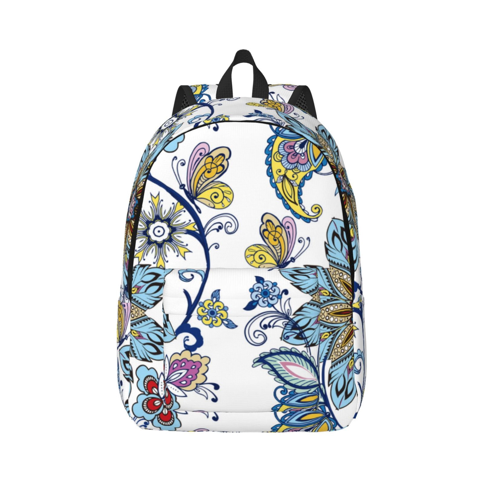 Daiia Flowers and Butterflies Vintage Canvas Backpack for Men and Women ...