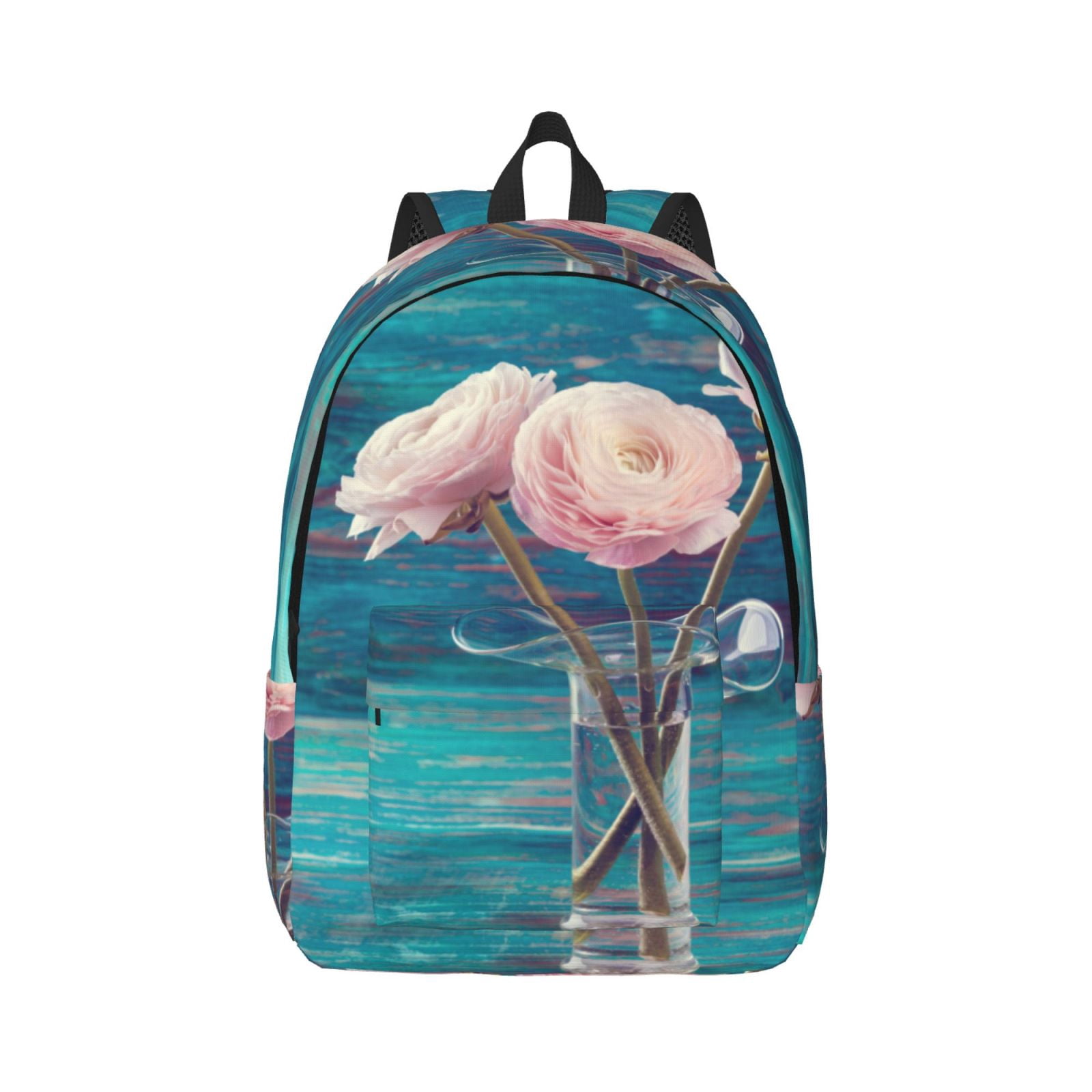 Daiia Flowers in Glass Vase Vintage Canvas Backpack for Men and Women ...