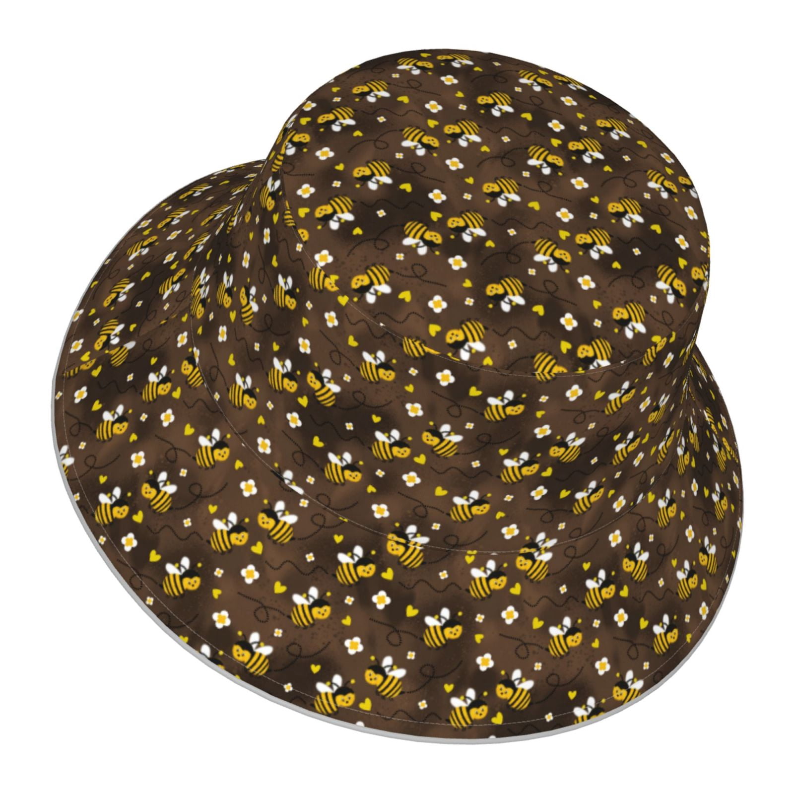 Daiia Flying Furry Honey Bees Pattern Bucket Hat - Trendy Cotton Sun ...