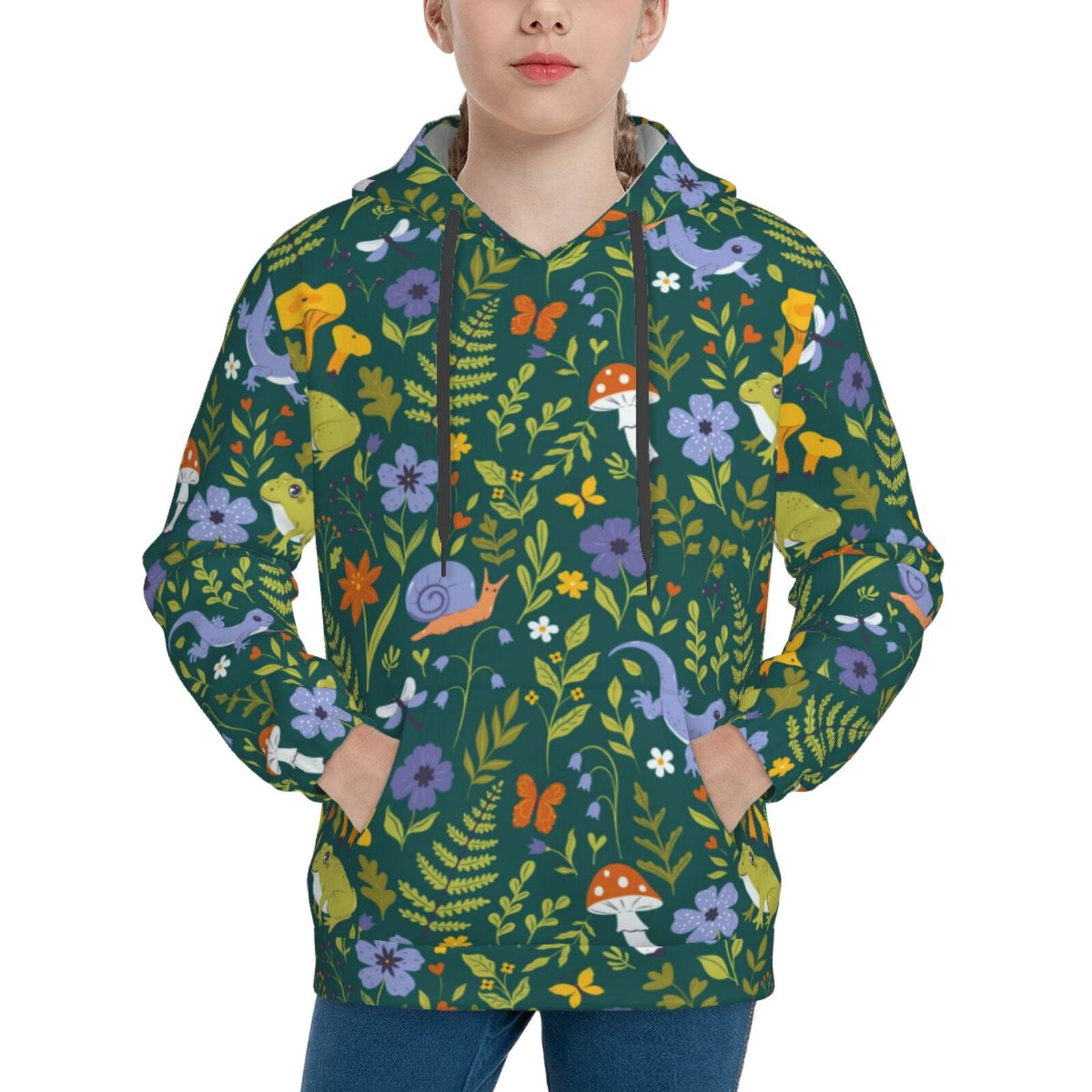 Daiia Forest Flora And Fauna for Boys Fashion Hoodies & Sweatshirts ...