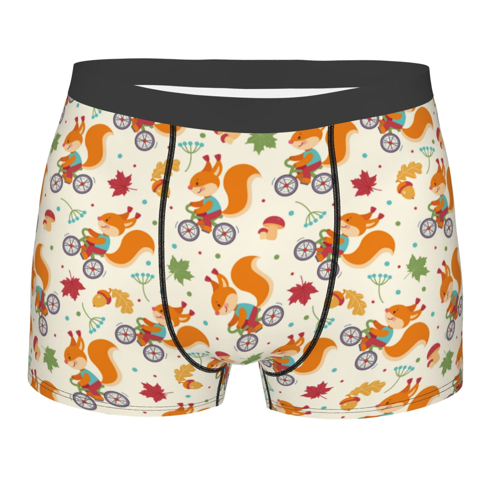 Daiia Forest Squirrel Men's Underwear Boxer Briefs, Cotton Stretch ...
