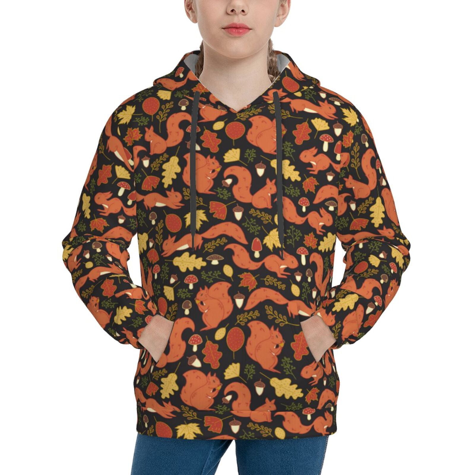 Daiia Forest Squirrel for Boys Fashion Hoodies & Sweatshirts with ...