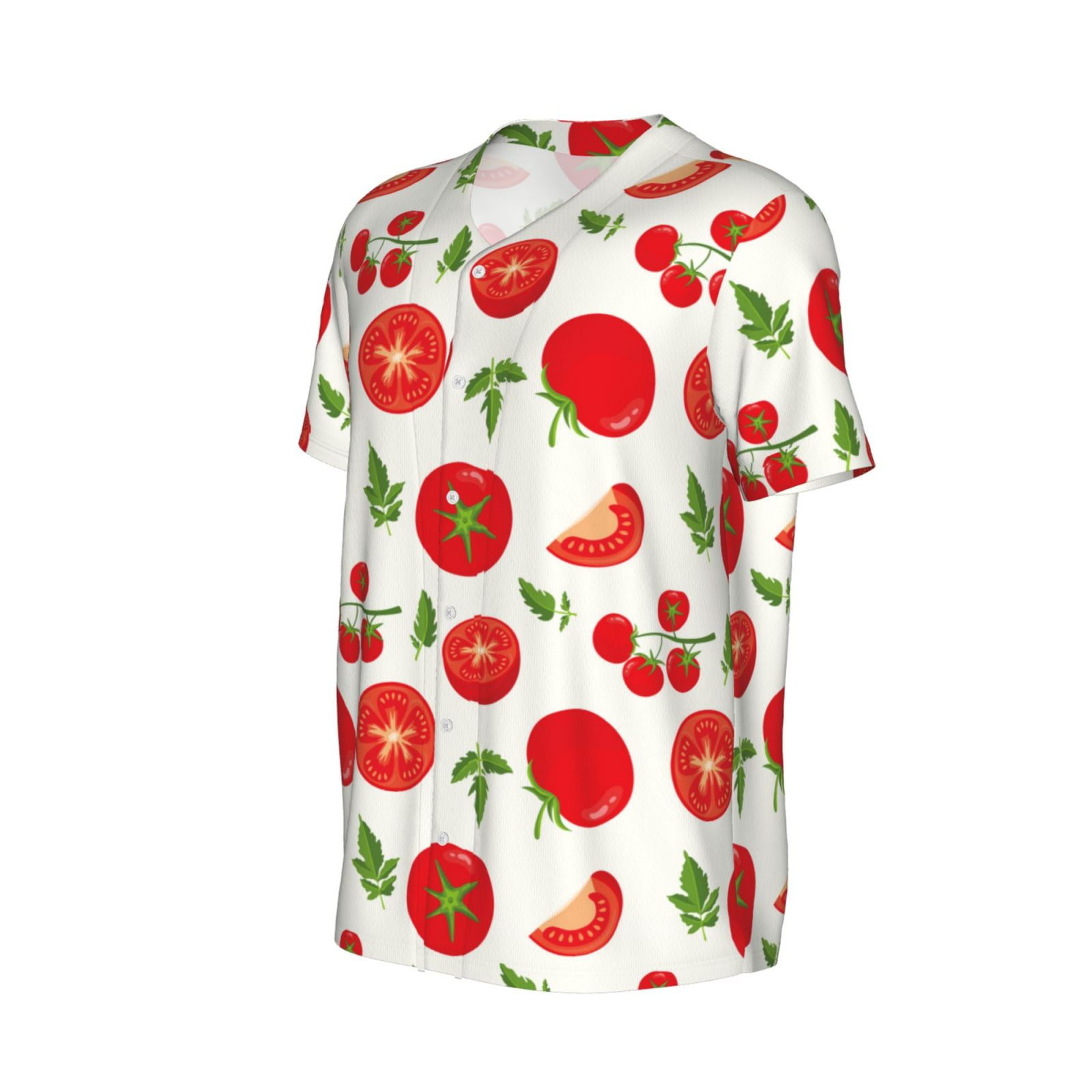 Daiia Fresh Red Tomato Mens Baseball Jersey Button Down Shirts Short ...