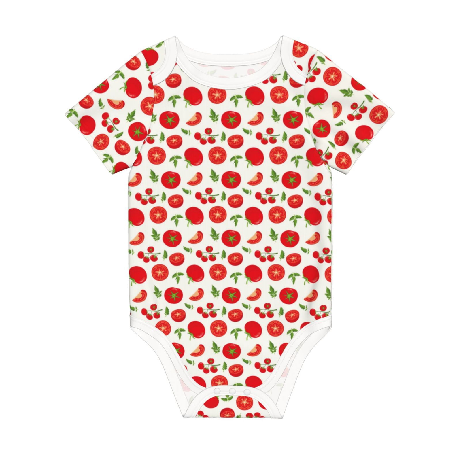 Daiia Fresh Red Tomato Printed Unisex-Baby Short Sleeve Onesies ...