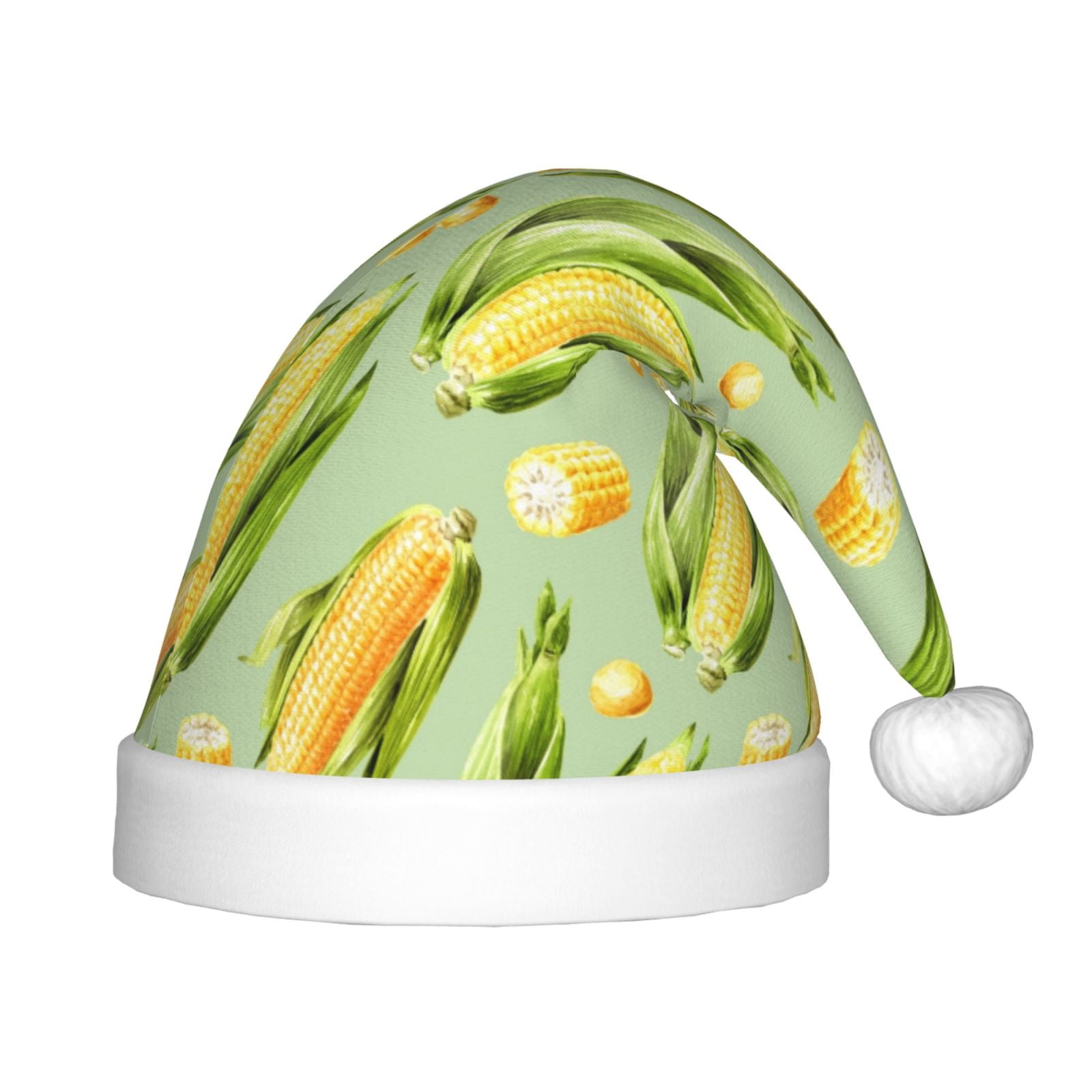 Daiia Fresh Sweet Corn Print Christmas Knitted Beanie Hat, Large Knit ...