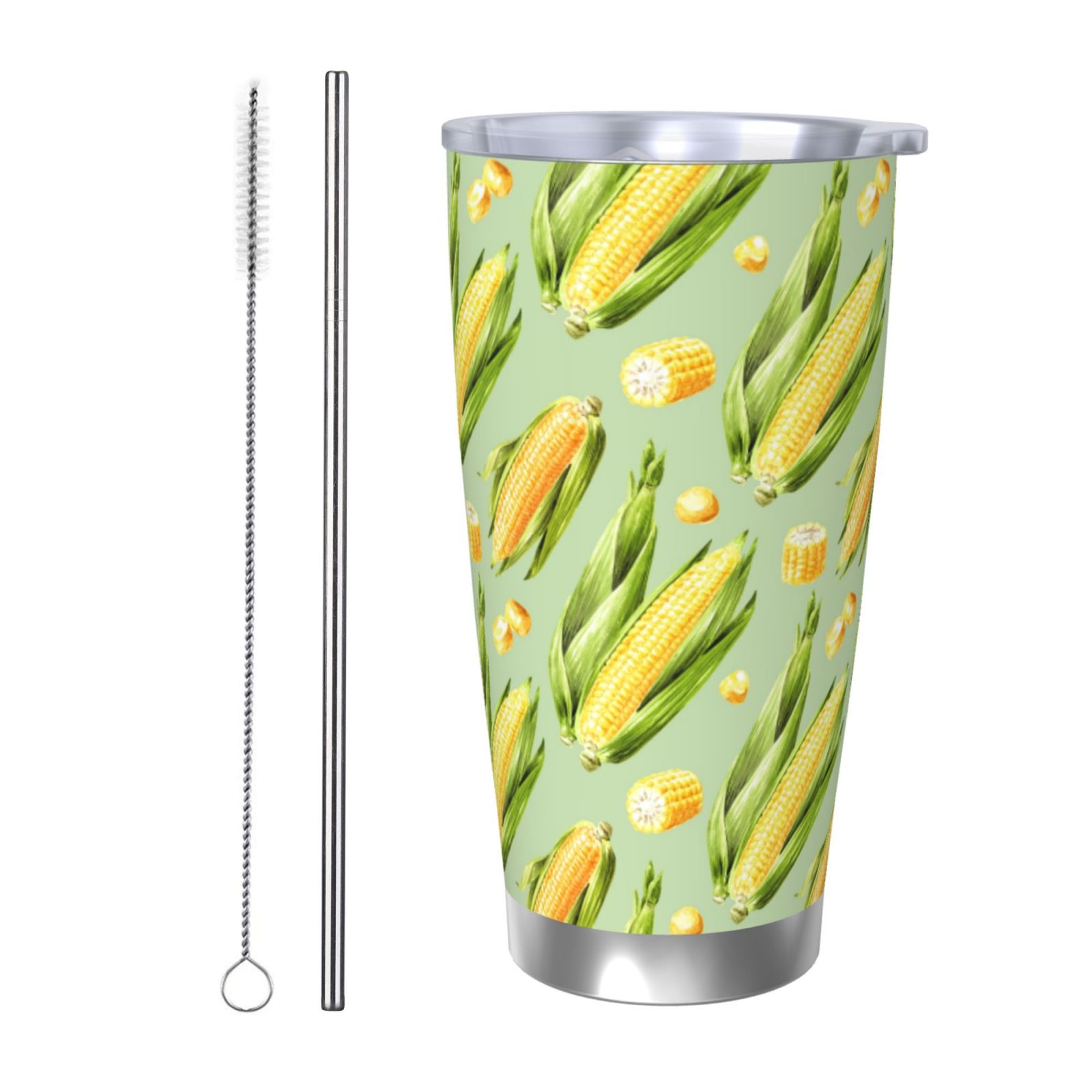 Daiia Fresh Sweet Corn Printed 20oz Insulated Coffee Cup with Straw ...