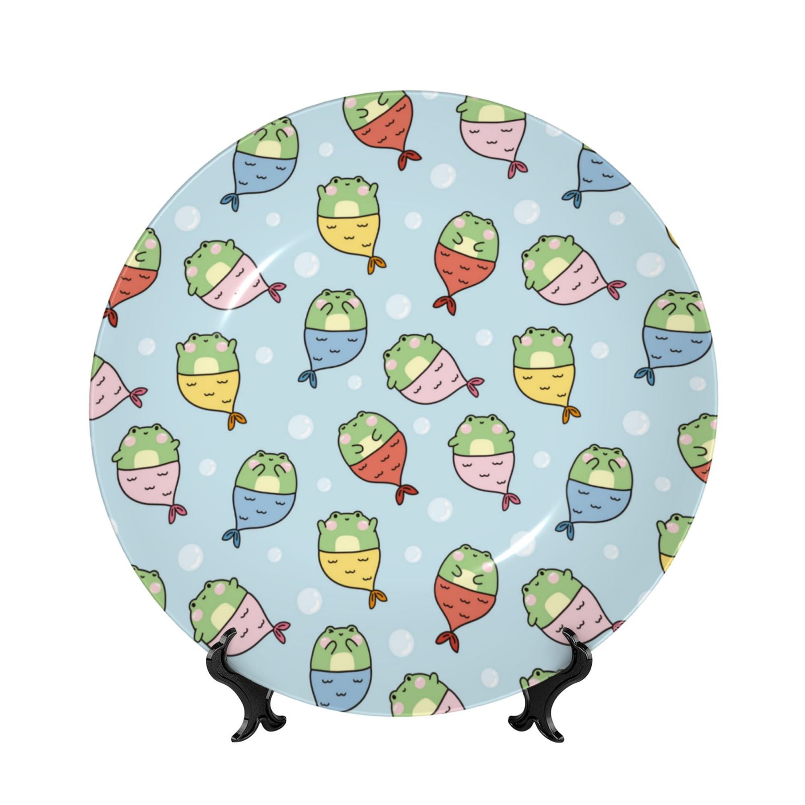 Daiia Frog In Mermaid Printed Pattern Ceramic Plate Dinner Plates Bone ...