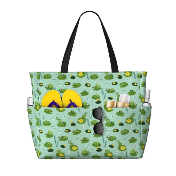 Daiia Froggs In The Lake Beach Travel Bag - Water-Resistant Beach Bag ...