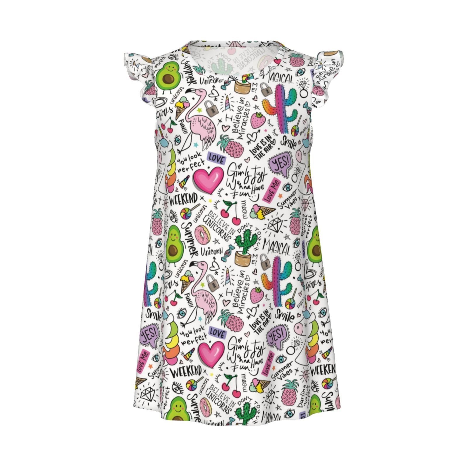 Daiia Fun Animal with Unicorn Girls Nightgowns, Unicorn Nightgown ...