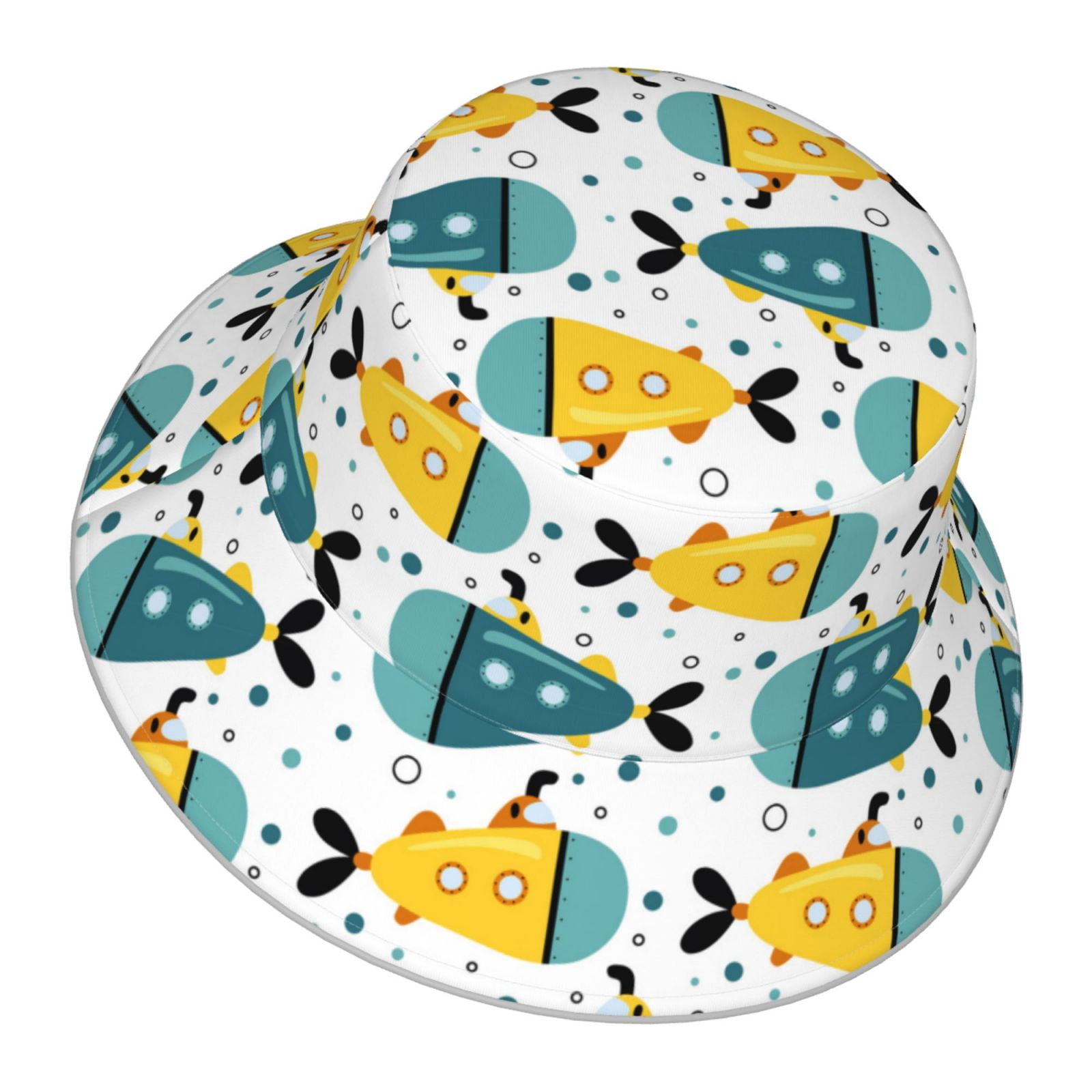 Daiia Funny Boats Pattern Bucket Hat - Trendy Cotton Sun Hat for Beach ...