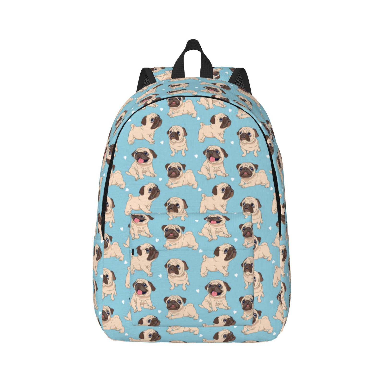 Daiia Funny Cartoon Pugs Vintage Canvas Backpack for Men and Women ...