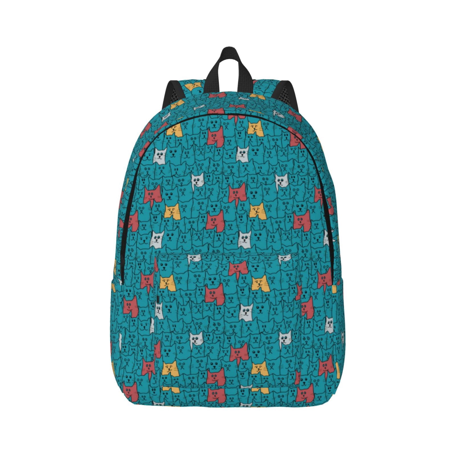 Daiia Funny Cat Blue Vintage Canvas Backpack for Men and Women ,Hiking ...