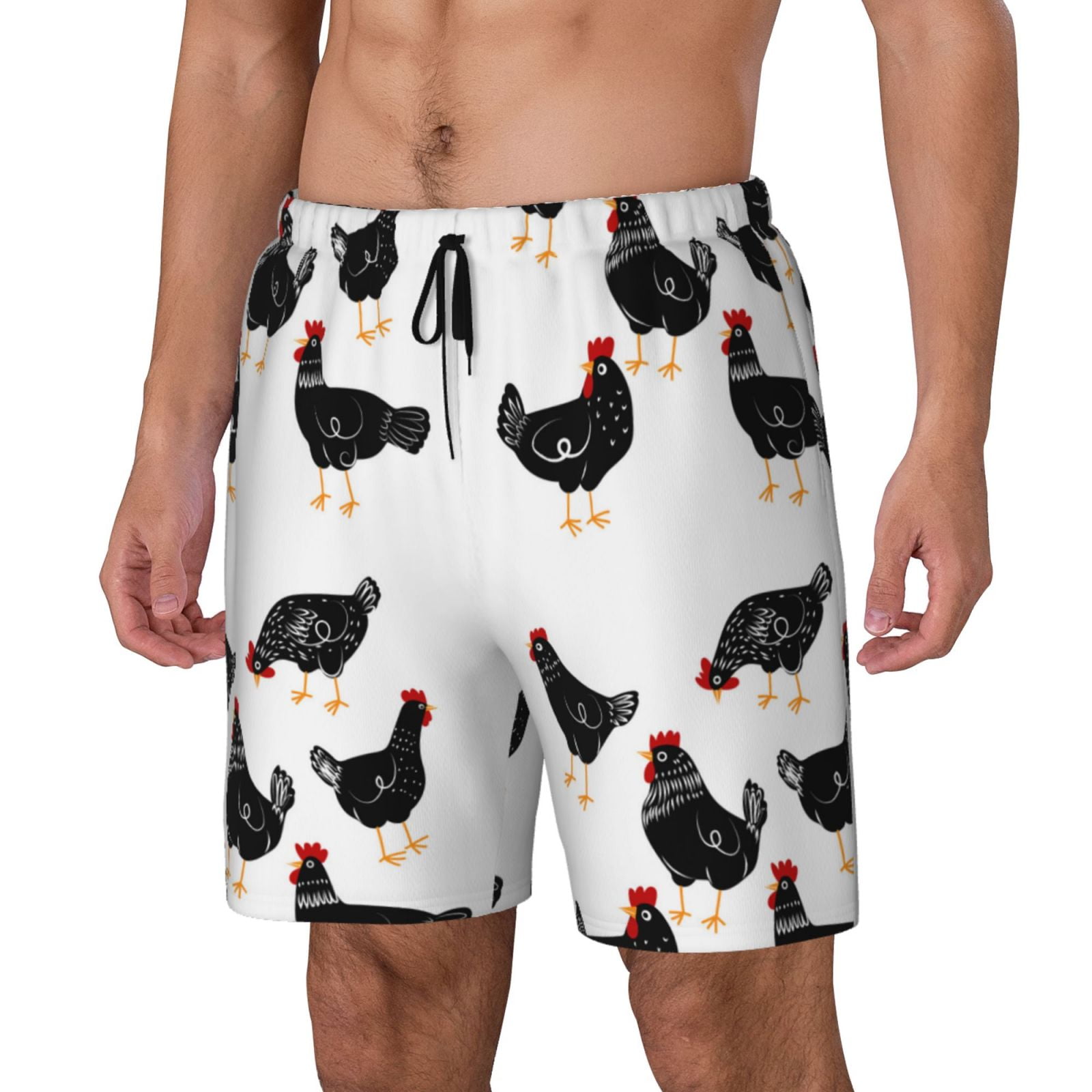 Daiia Funny Chicken Mens Swim Trunks Swim Shorts Quick Dry Swim Shorts ...