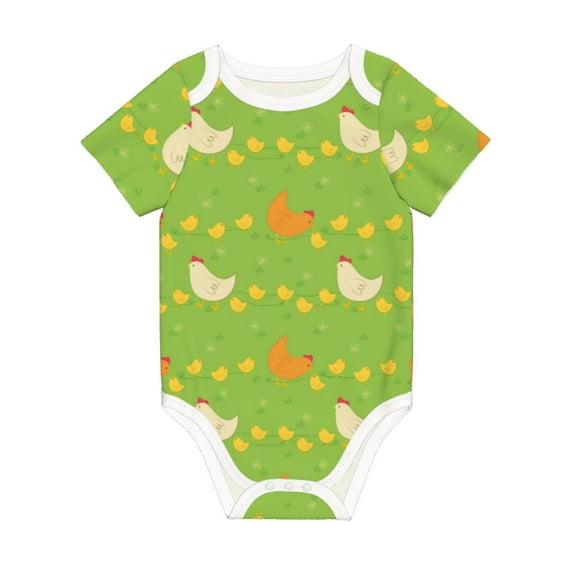 Daiia Funny Chicken Printed Unisex-Baby Short Sleeve Onesies Bodysuits ...