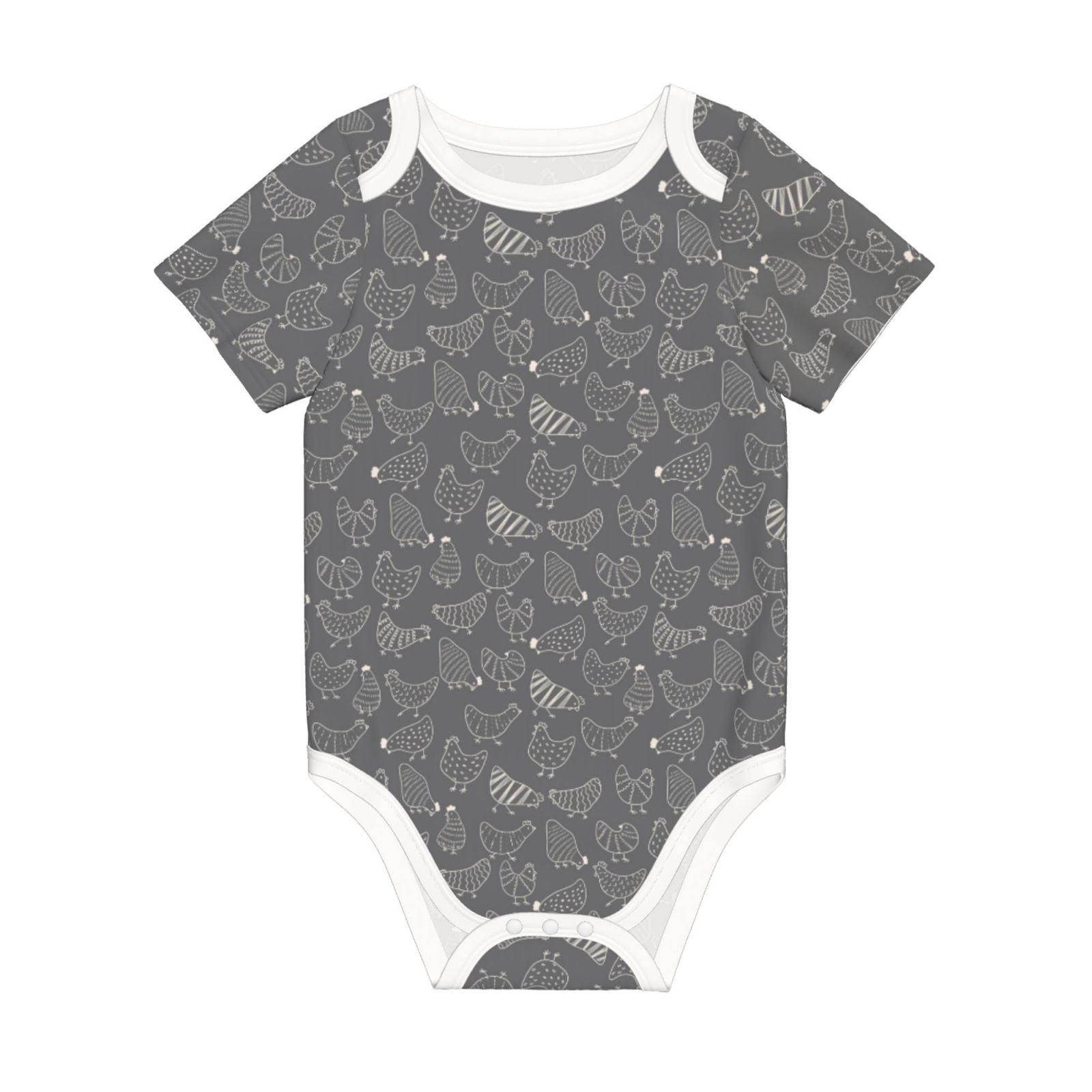 Daiia Funny Chicken Printed Unisex-Baby Short Sleeve Onesies Bodysuits ...