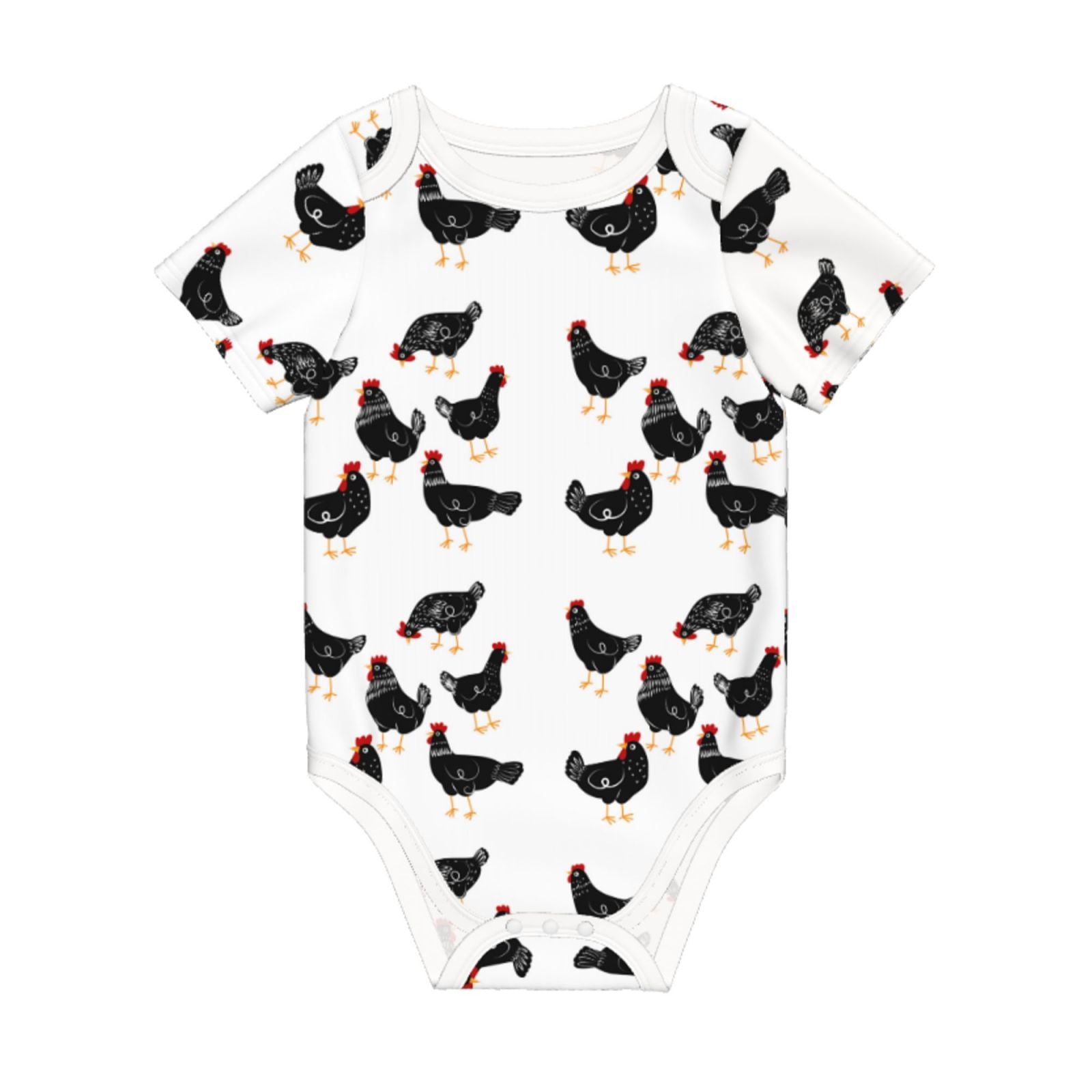 Daiia Funny Chicken Printed Unisex-Baby Short Sleeve Onesies Bodysuits ...