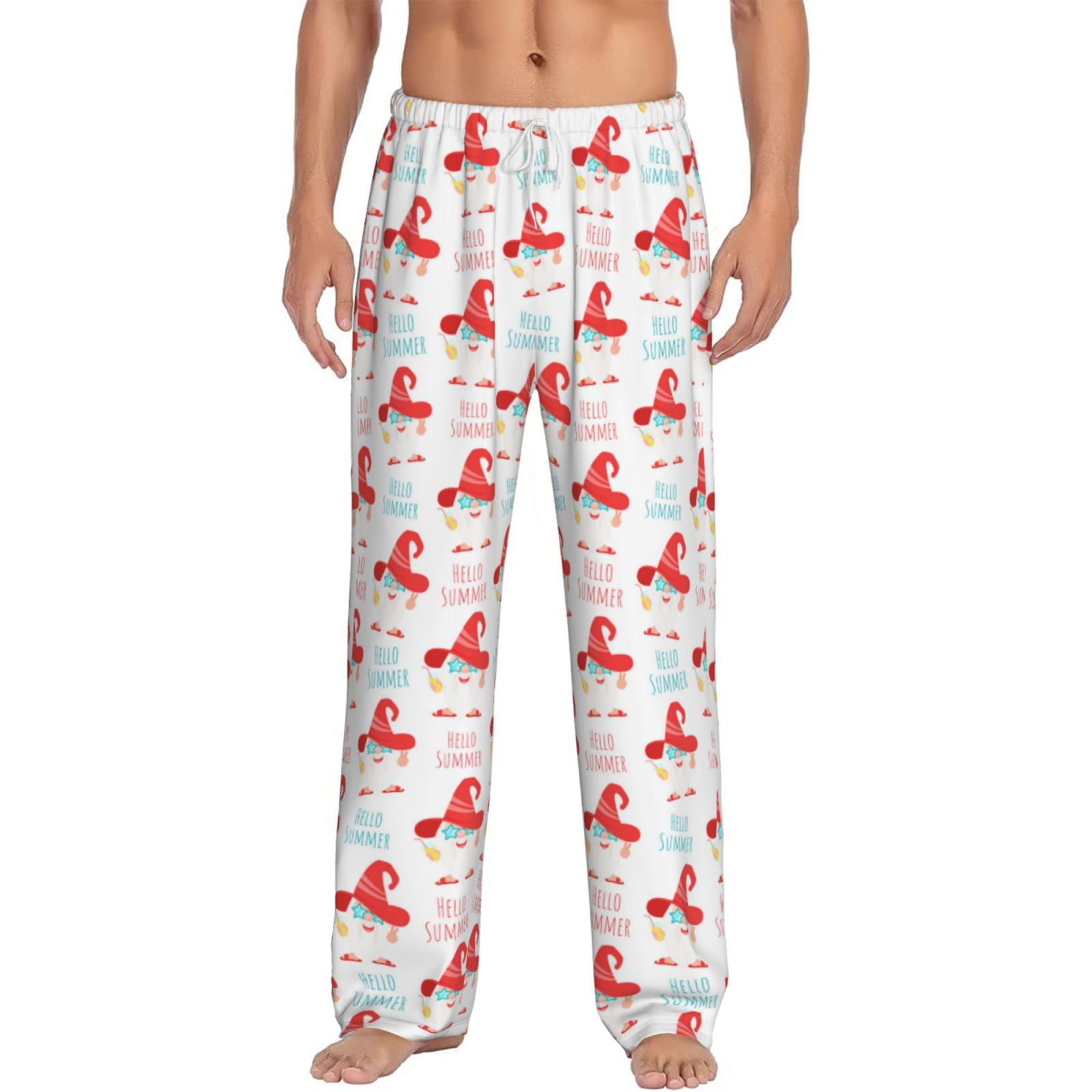 Daiia Funny Gnomes Men's Sleep Pant with Pockets and Drawstring,Pajama ...