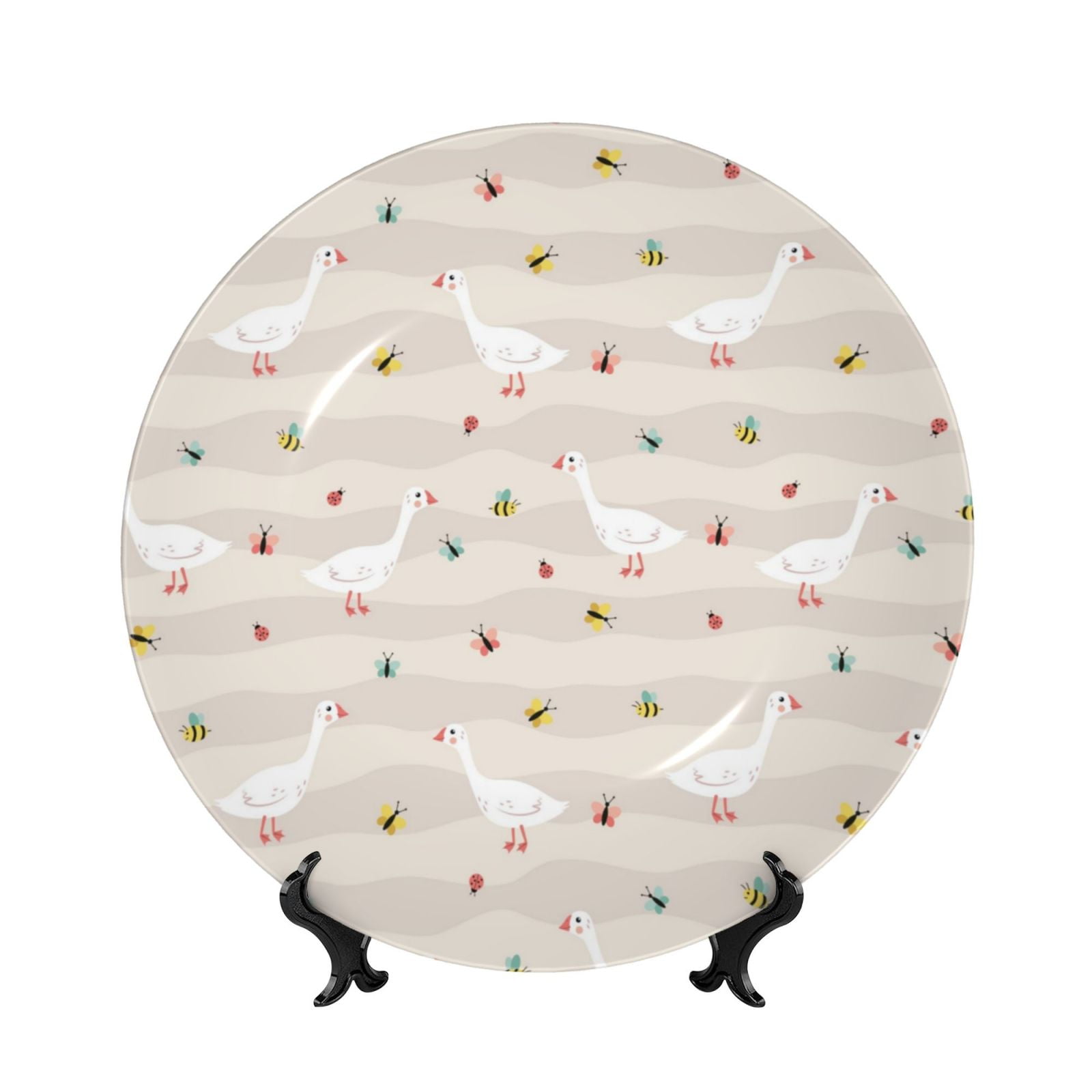 Daiia Funny Goose1 Printed Pattern Ceramic Plate Dinner Plates Bone ...