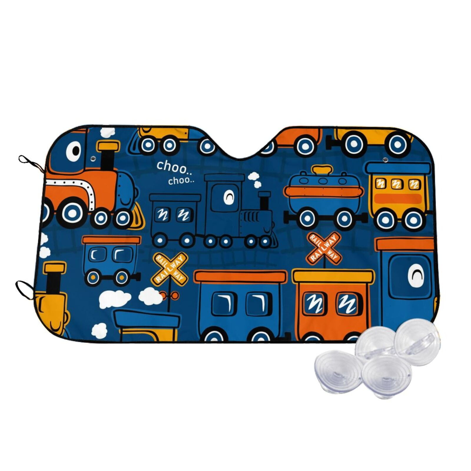 Daiia Funny Steam Train Windshield Sun Shade for Car SUV Truck (Small ...