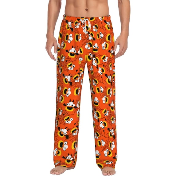 Daiia Funny corn spider web Men's Sleep Pant with Pockets and ...