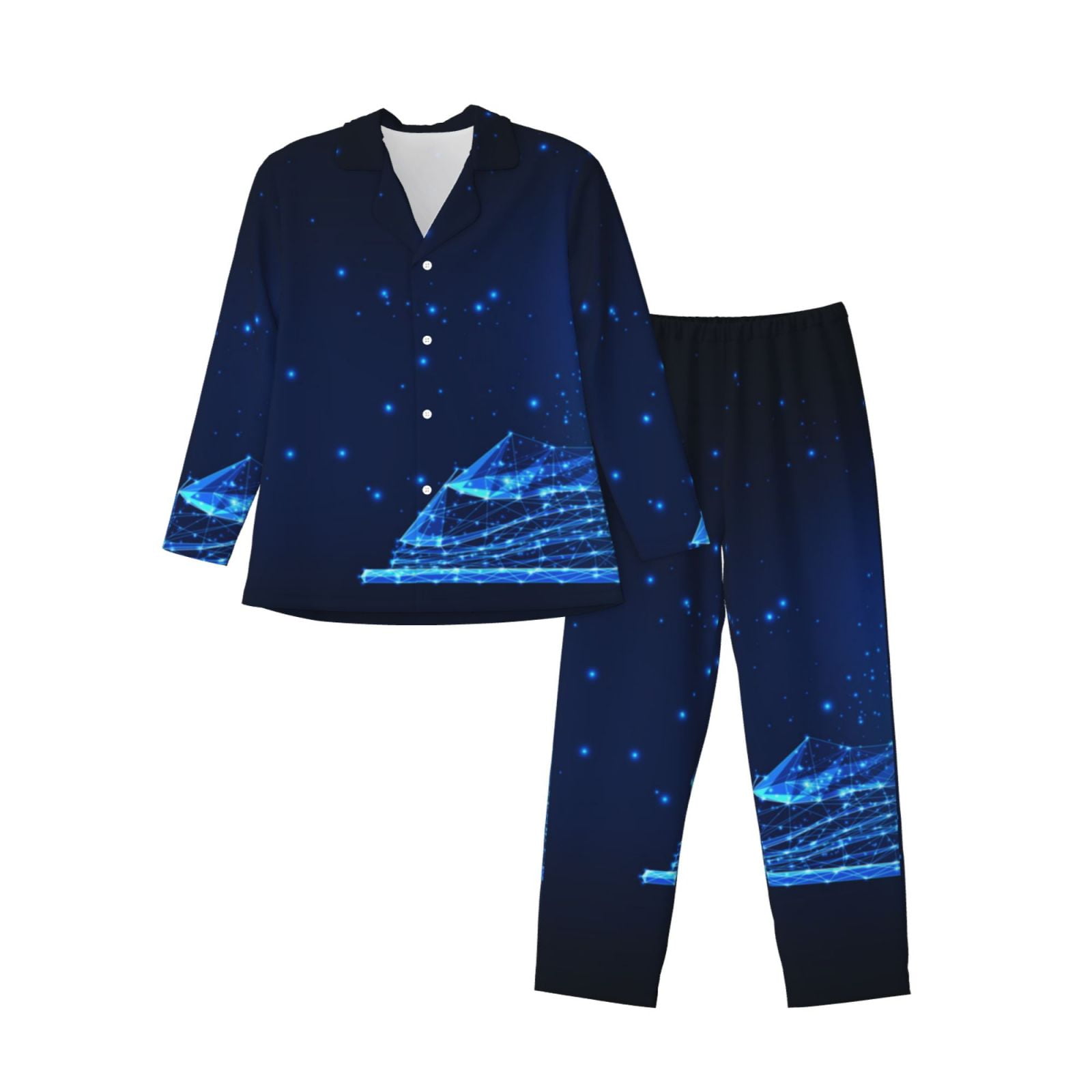 Daiia Futuristic Book Knowledge for Men's Long-Sleeved Pajama Set ...