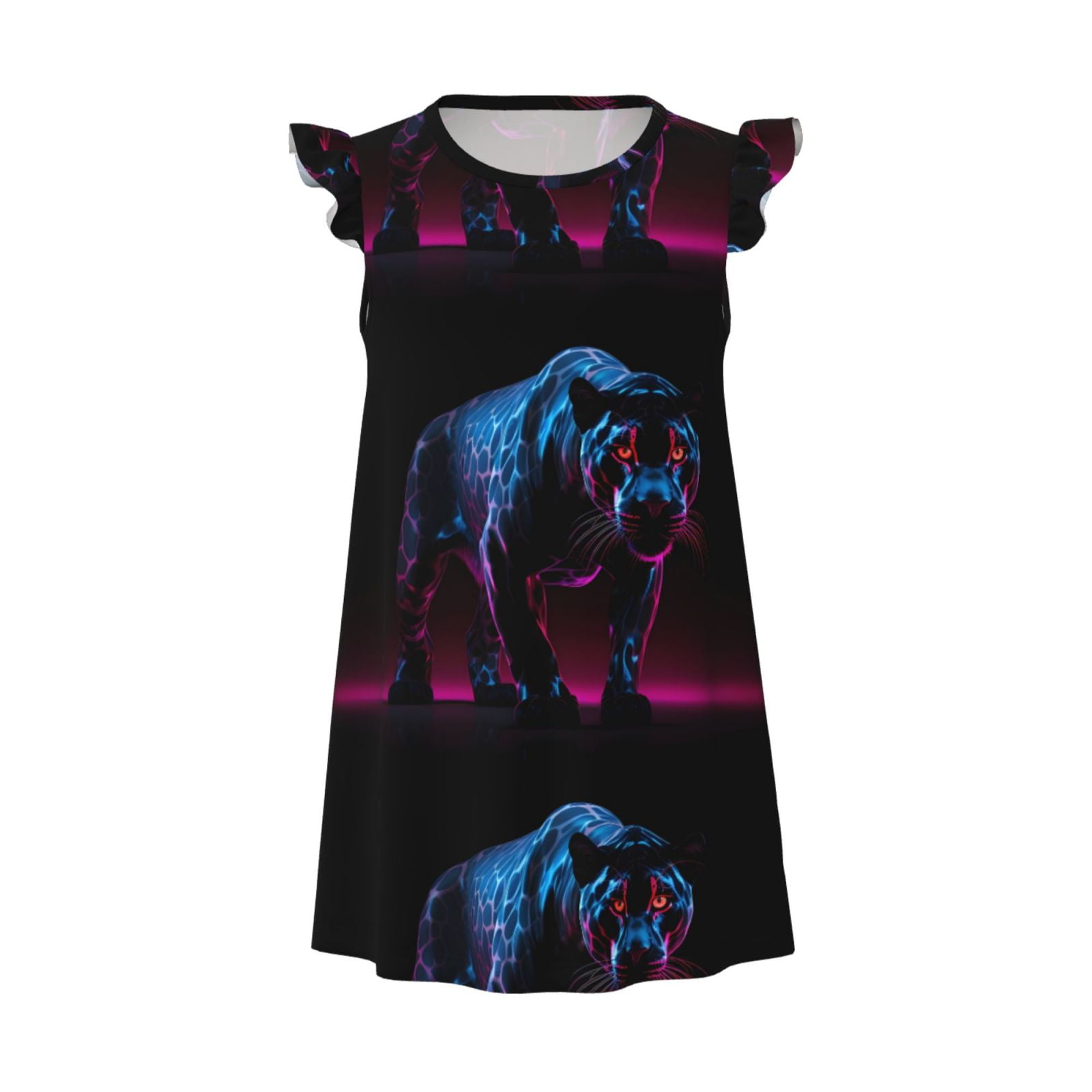 Daiia Futuristic Purple Panther Girls Nightgowns, Unicorn Nightgown ...
