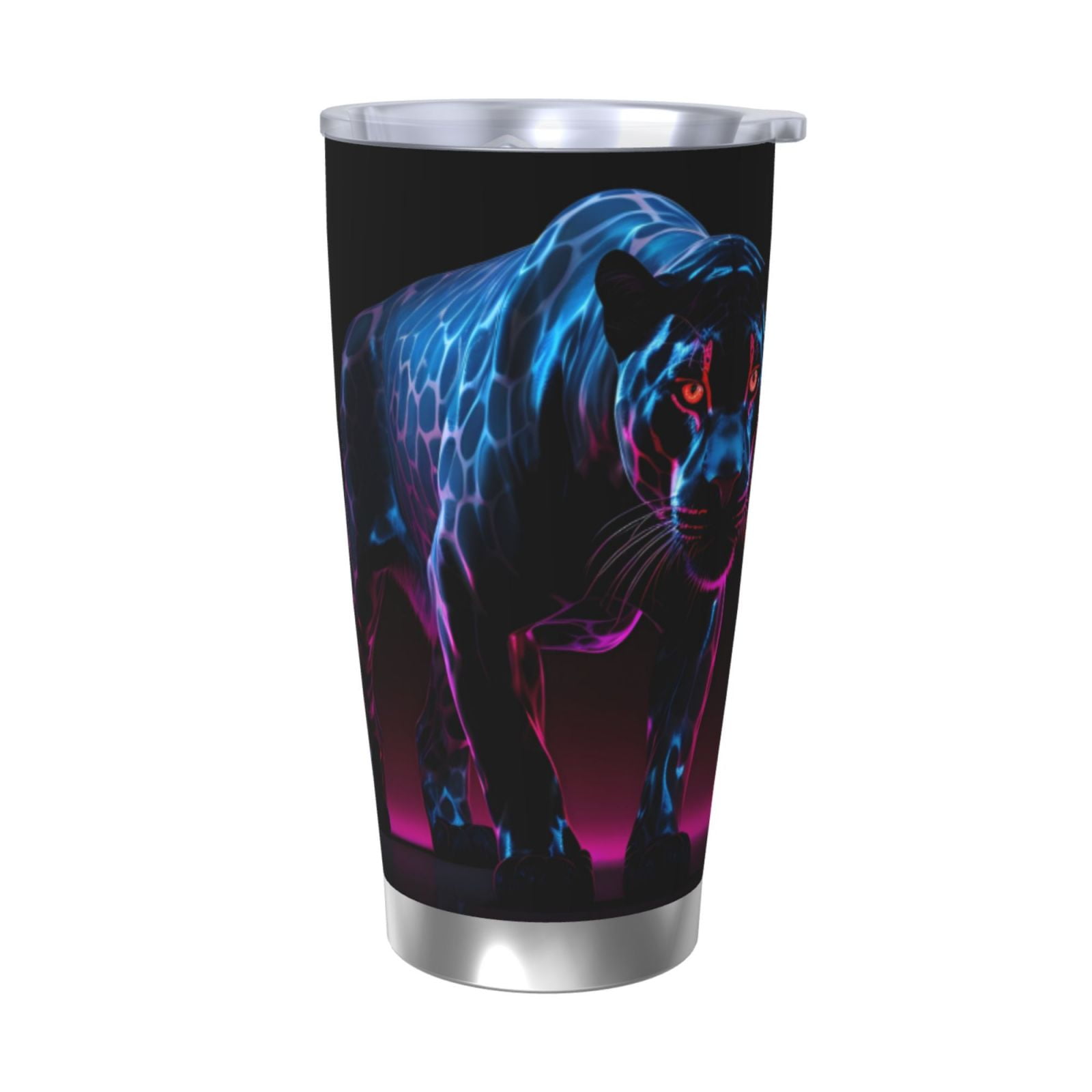 Daiia Futuristic Purple Panther Printed 20oz Insulated Coffee Cup with ...