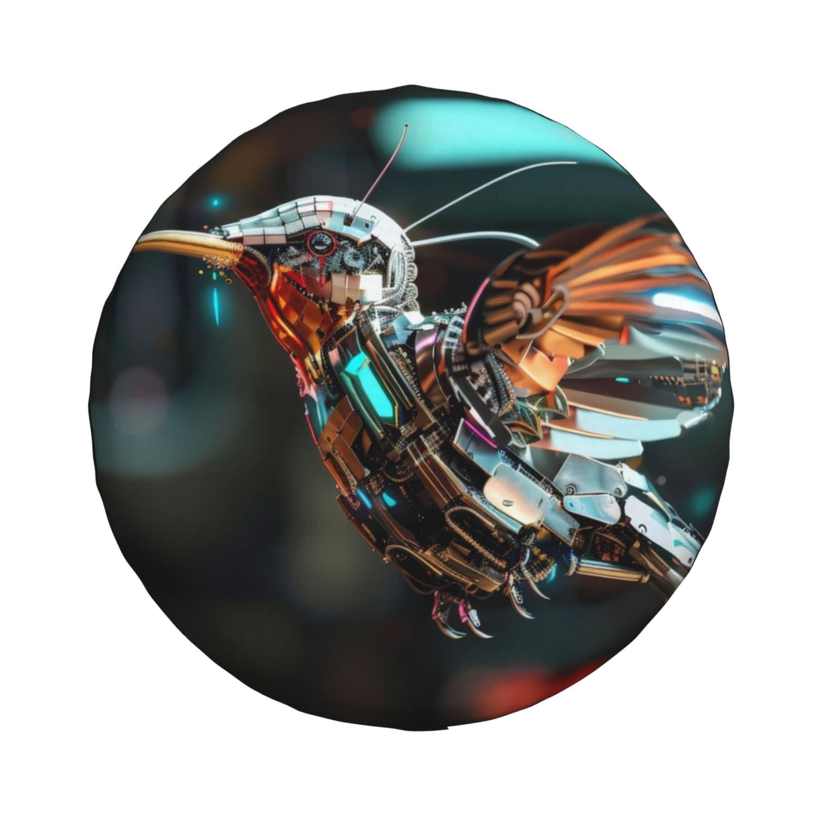 Daiia Futuristic Robot Hummingbird Tire Covers , Travel Trailer Camper ...