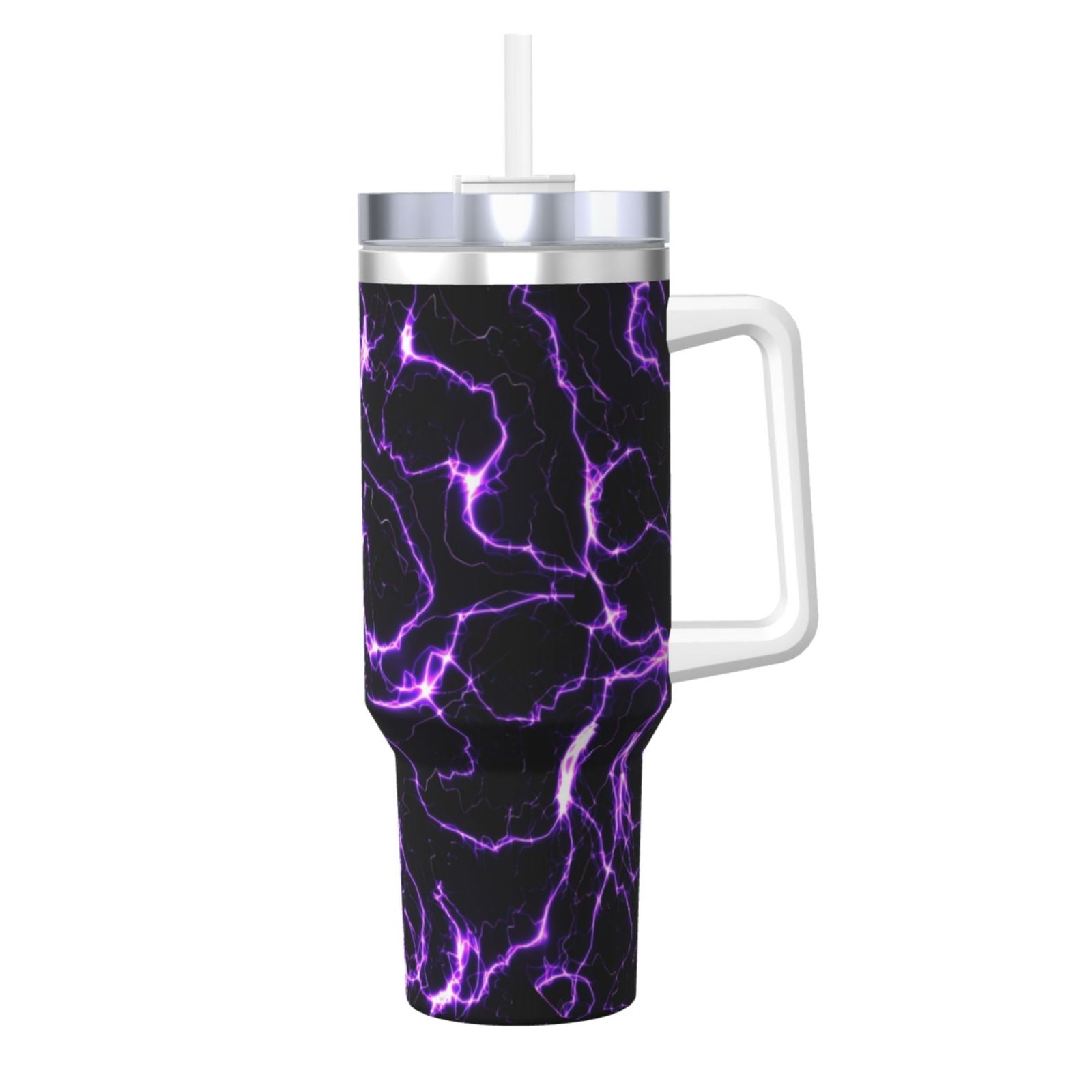 Daiia Galaxy Lightning Printed 40 oz Tumbler with Handle,Ice Bully ...