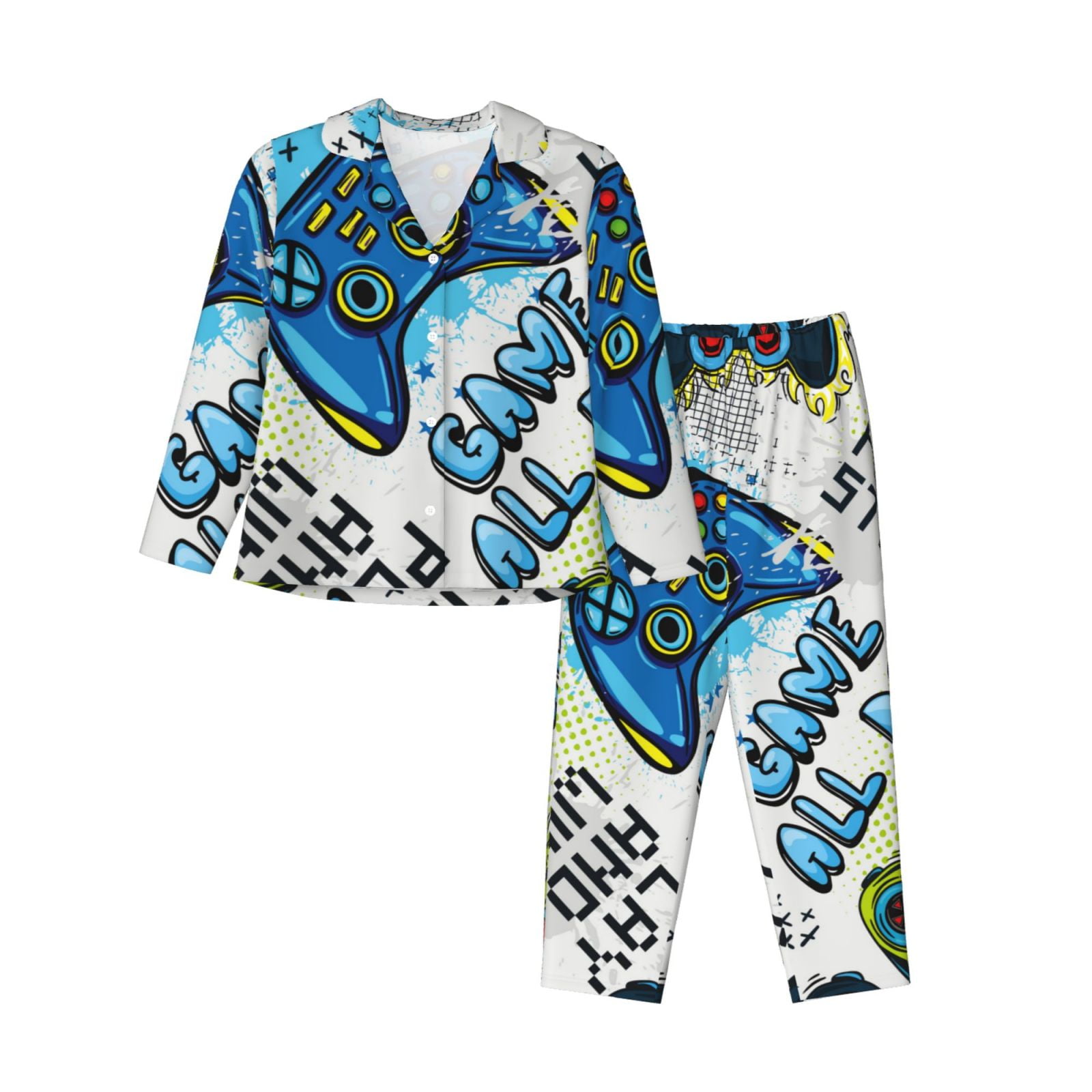 Daiia Game All Day for Women's Long-Sleeved Pajama Set – Soft ...