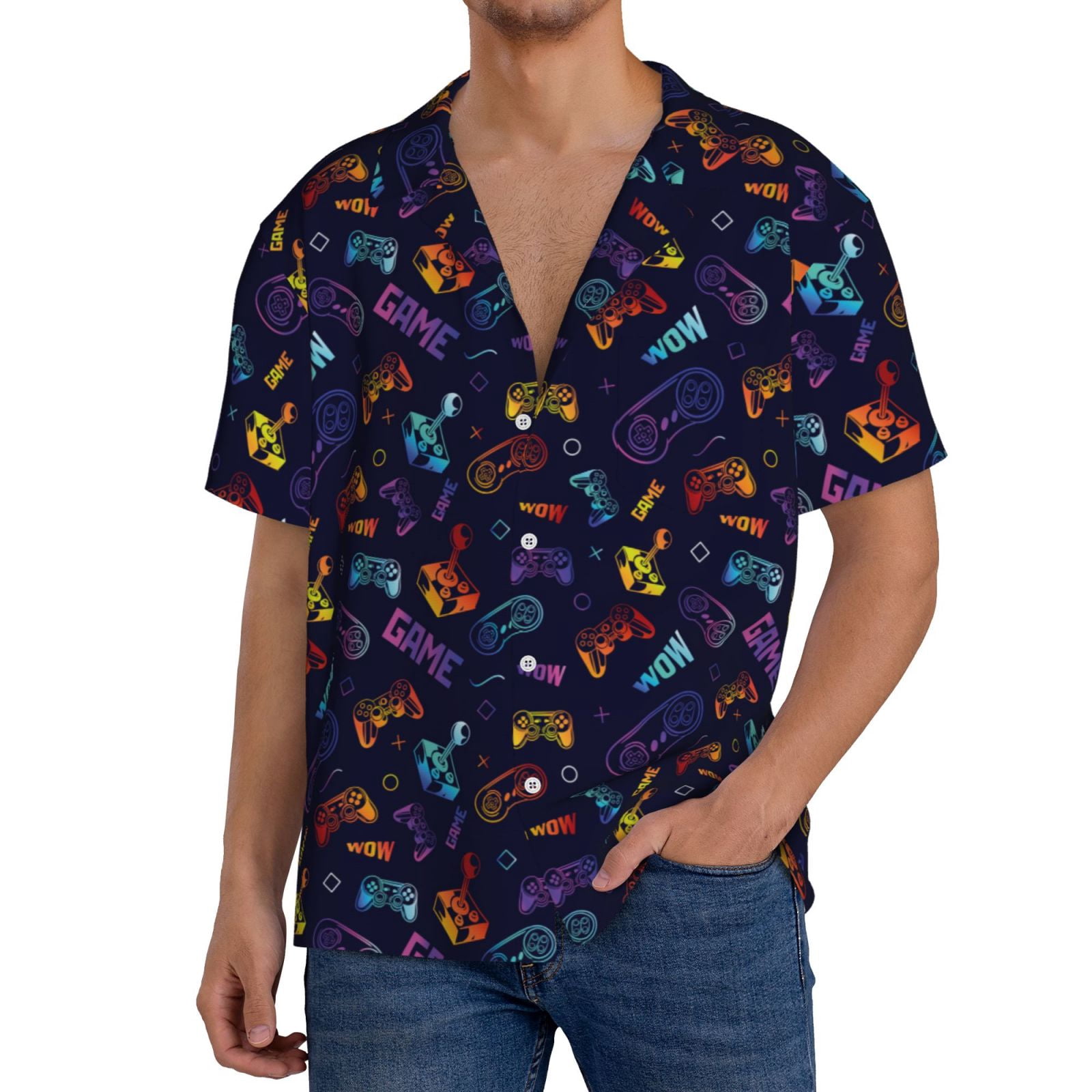 Daiia Games Men's Linen Shirts Short Sleeve Casual Shirts Button Down ...