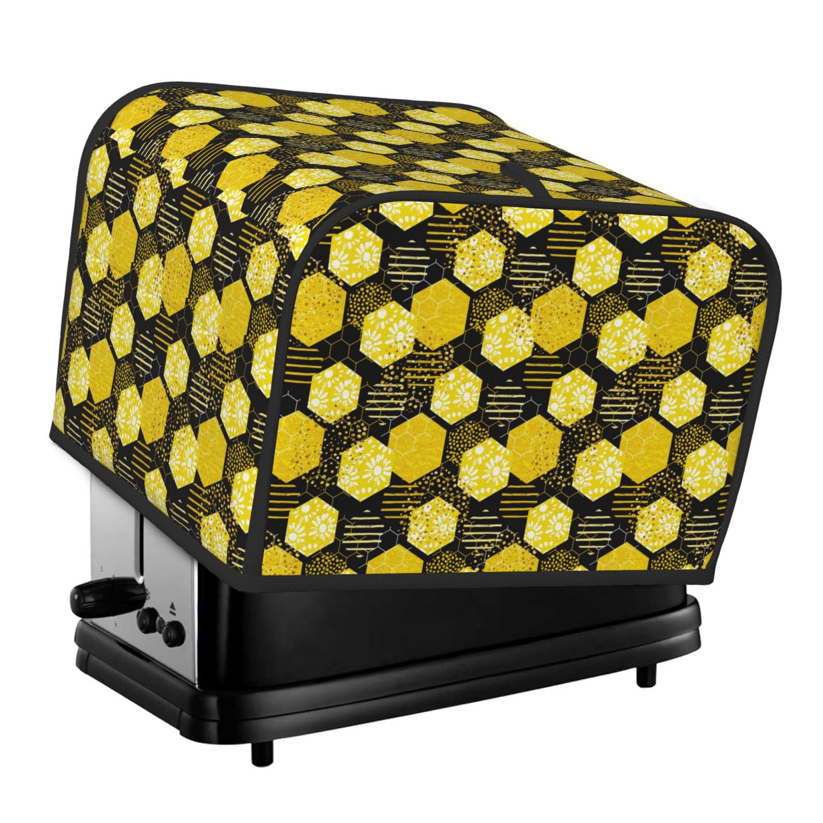 Daiia Geometric Pattern with Bee Pattern 4 slice Toaster Cover, Toaster ...
