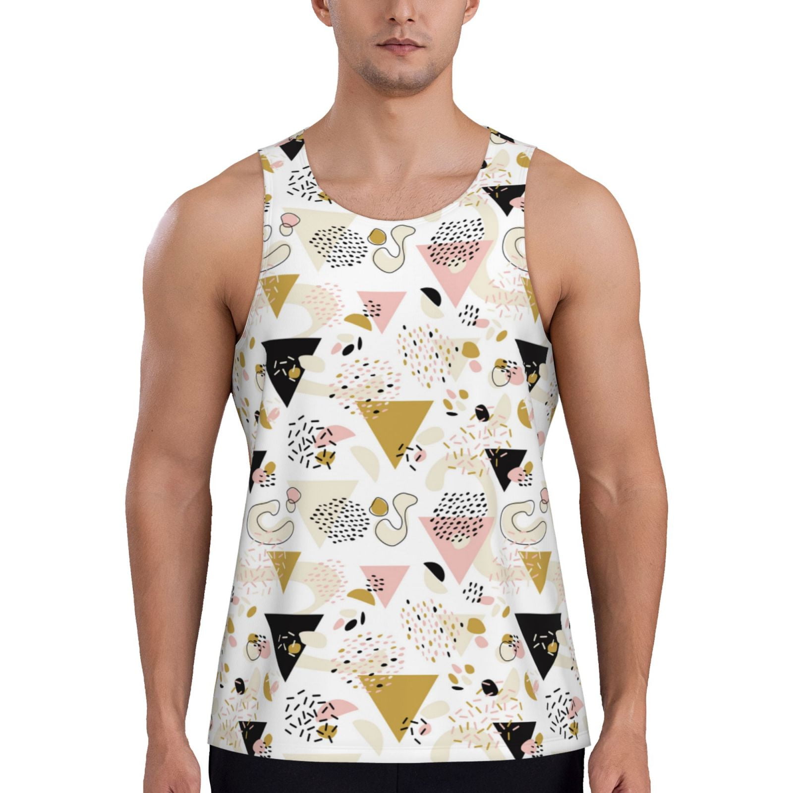 Daiia Geometric Triangle Printed Men's Quick Dry Fit Muscle Tank Top ...