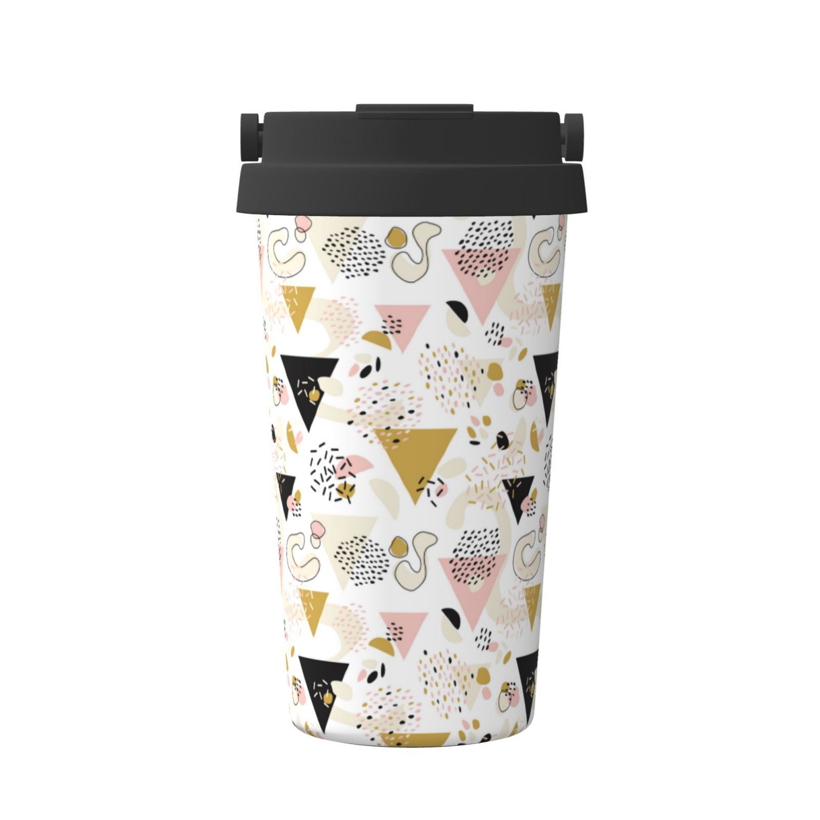 Daiia Geometric Triangle Printed Stainless Steel Tumbler with Lid and ...