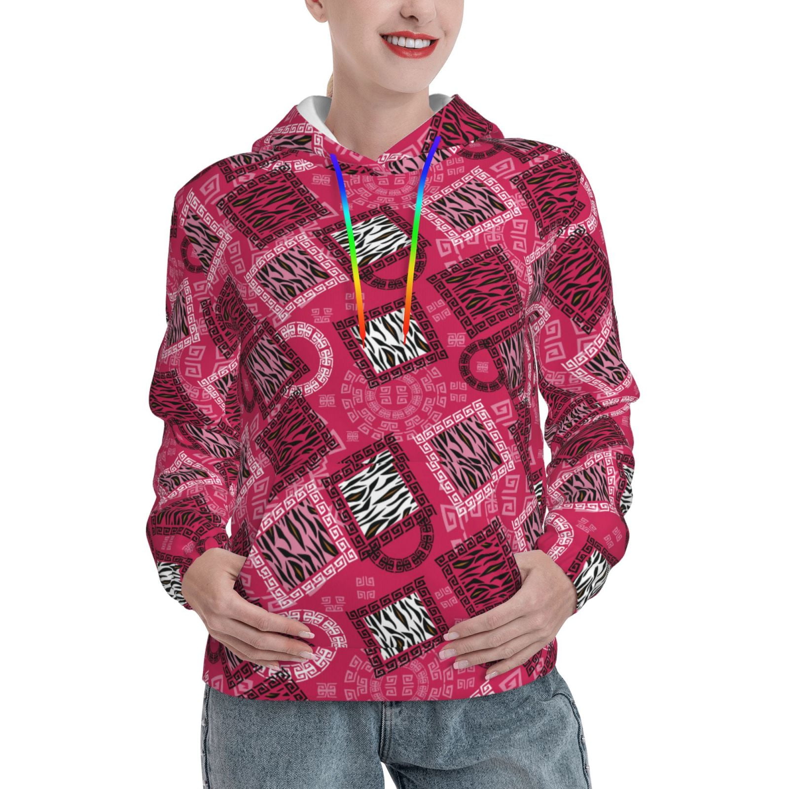 Daiia Geometry Pattern Women's Fashion Hoodies & Sweatshirts with ...