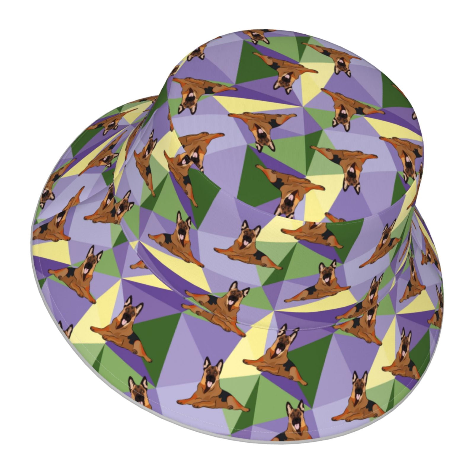 Daiia German Shepherd Dog Pattern Bucket Hat - Trendy Cotton Sun Hat ...