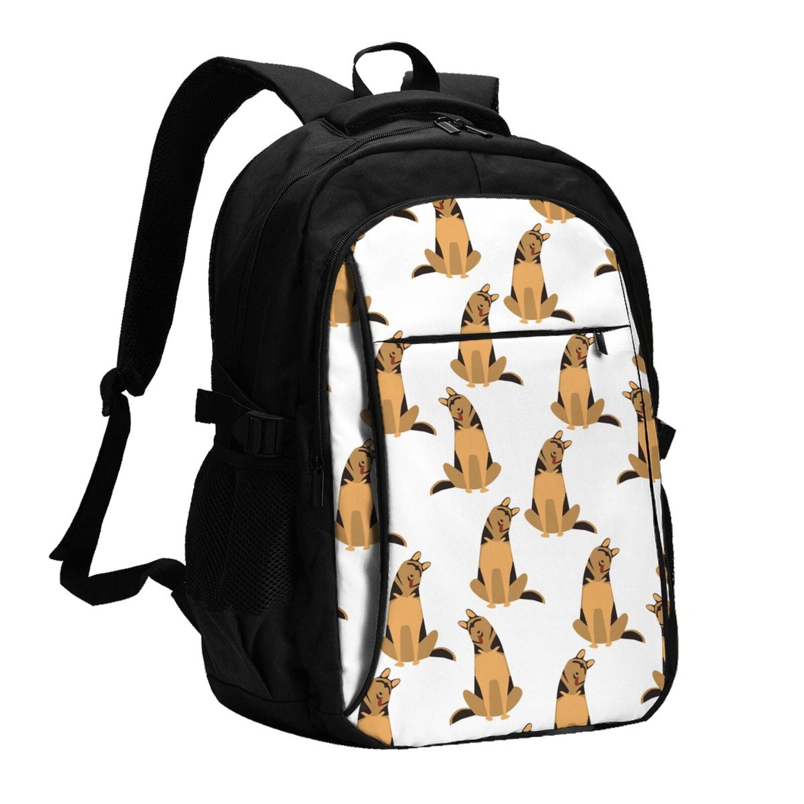 Daiia German Shepherd Dog Pattern USB Charging Backpack for Men and ...