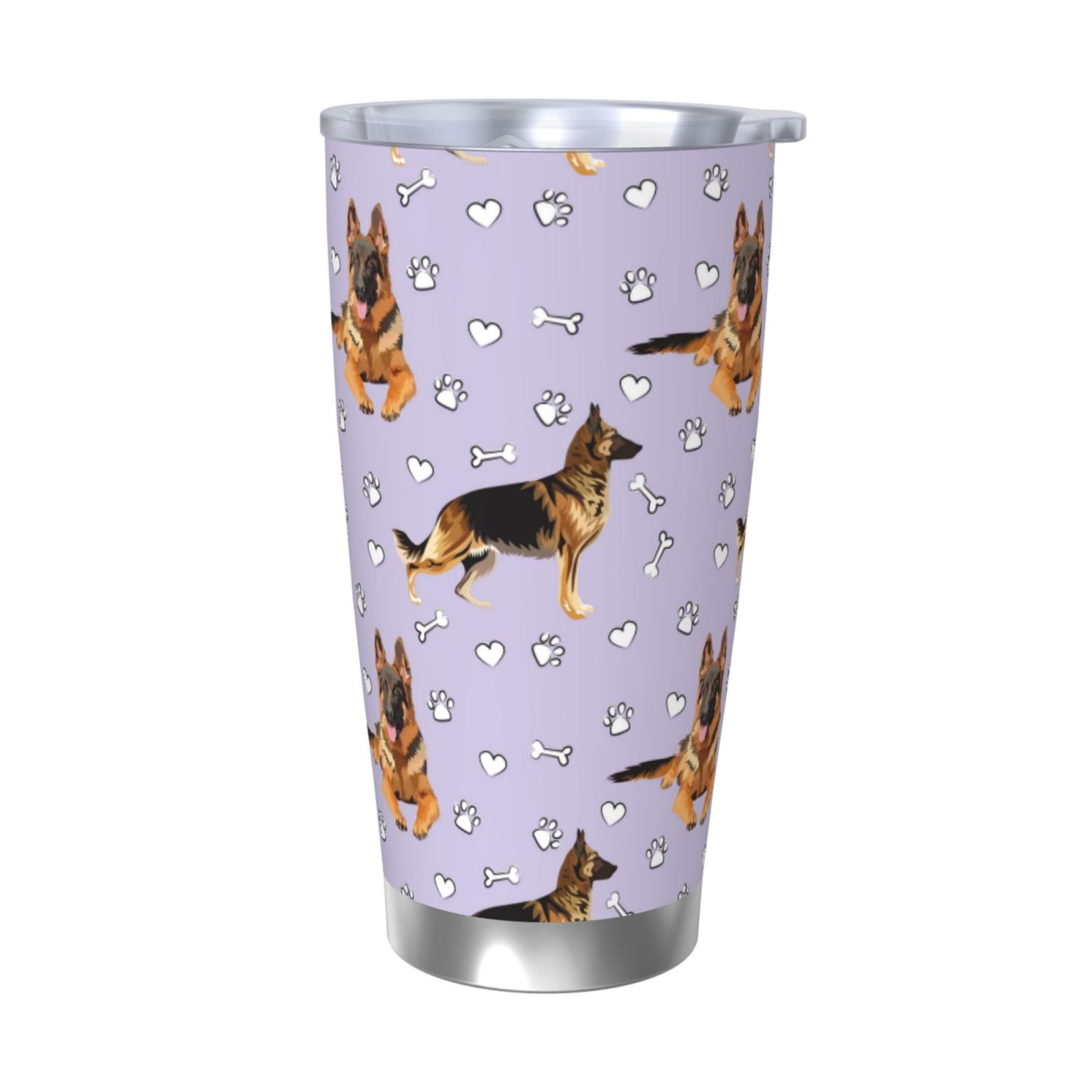 Daiia German Shepherd Dog Printed 20oz Insulated Coffee Cup with Straw ...