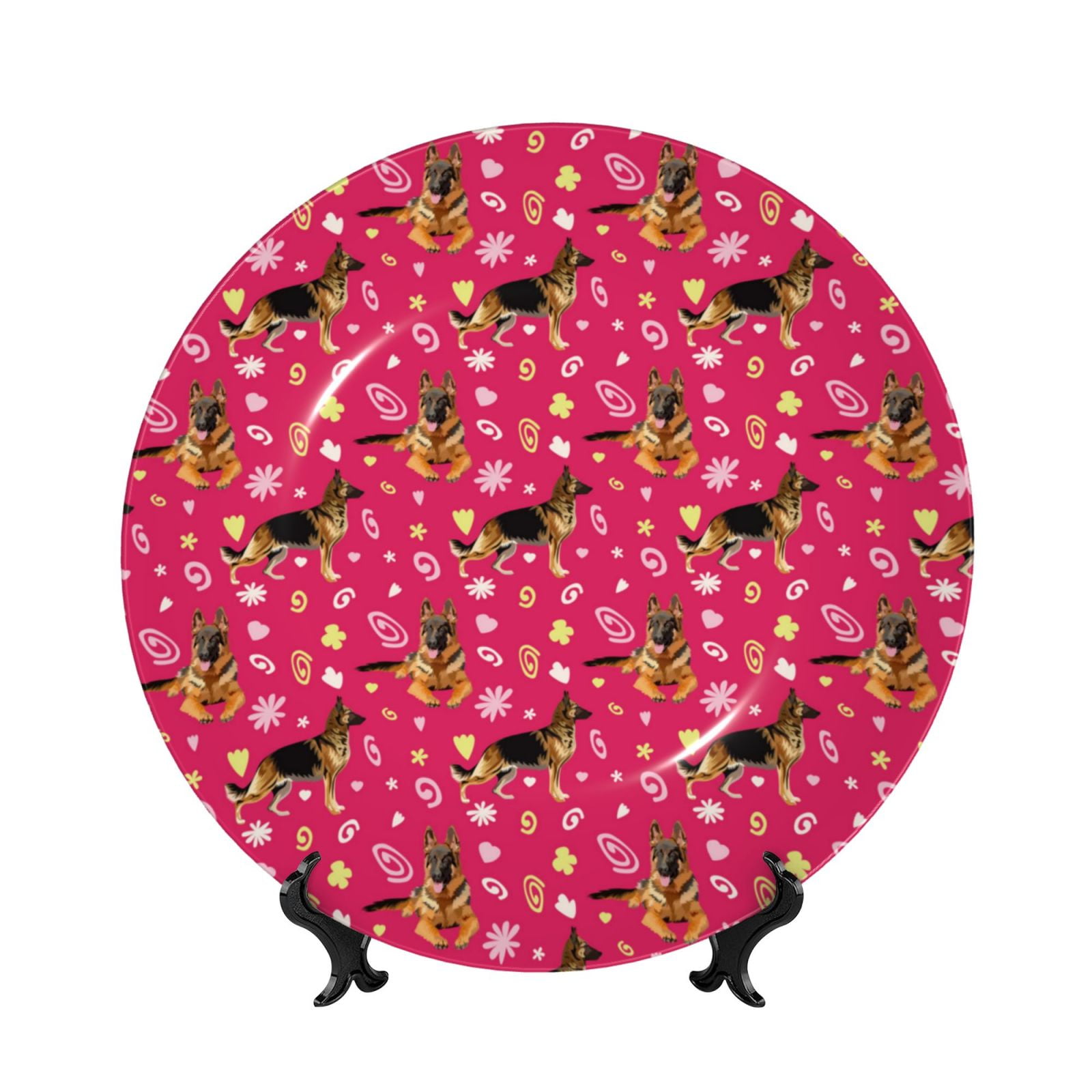 Daiia German Shepherd Dog Printed Pattern Ceramic Plate Dinner Plates ...