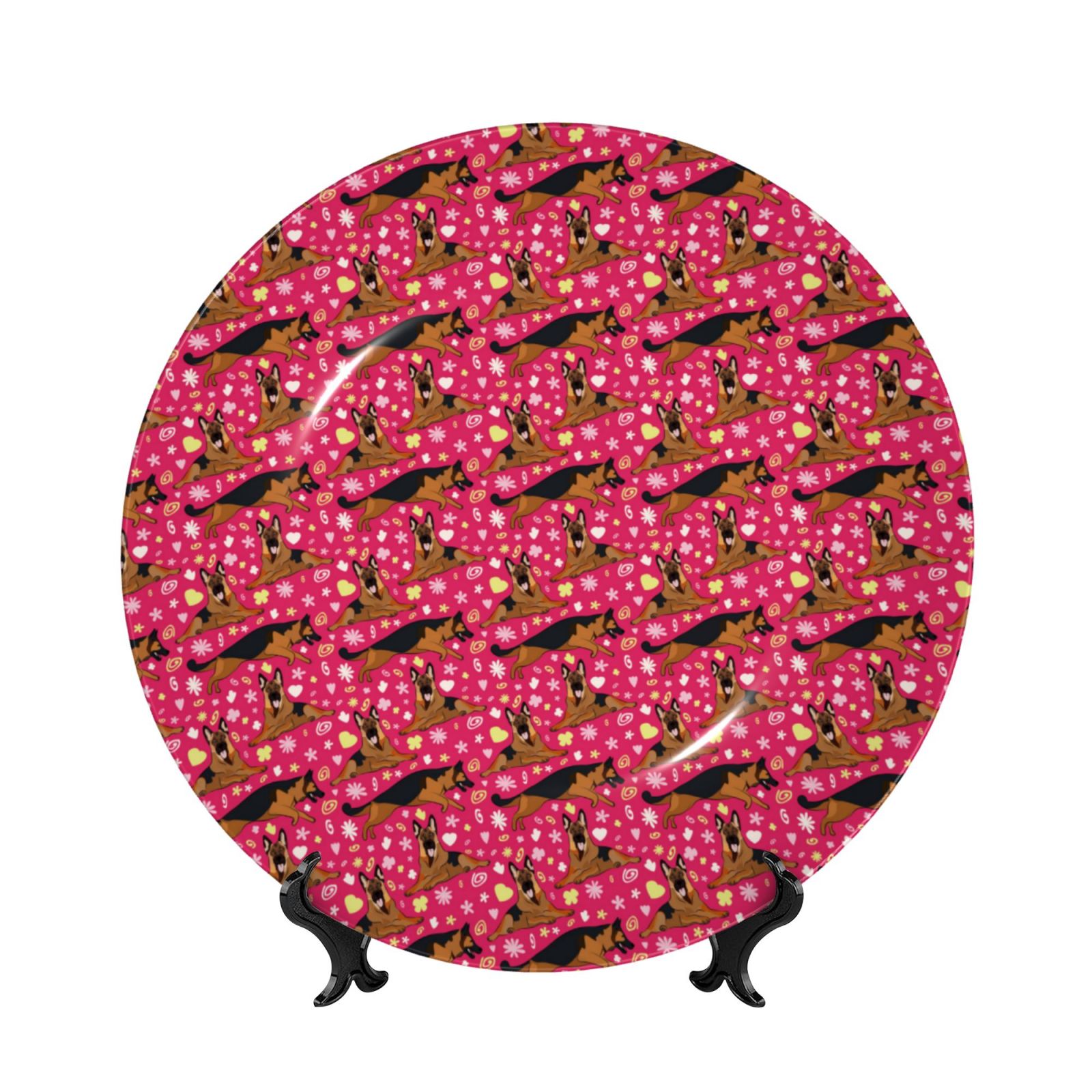 Daiia German Shepherd Dog Printed Pattern Ceramic Plate Dinner Plates ...