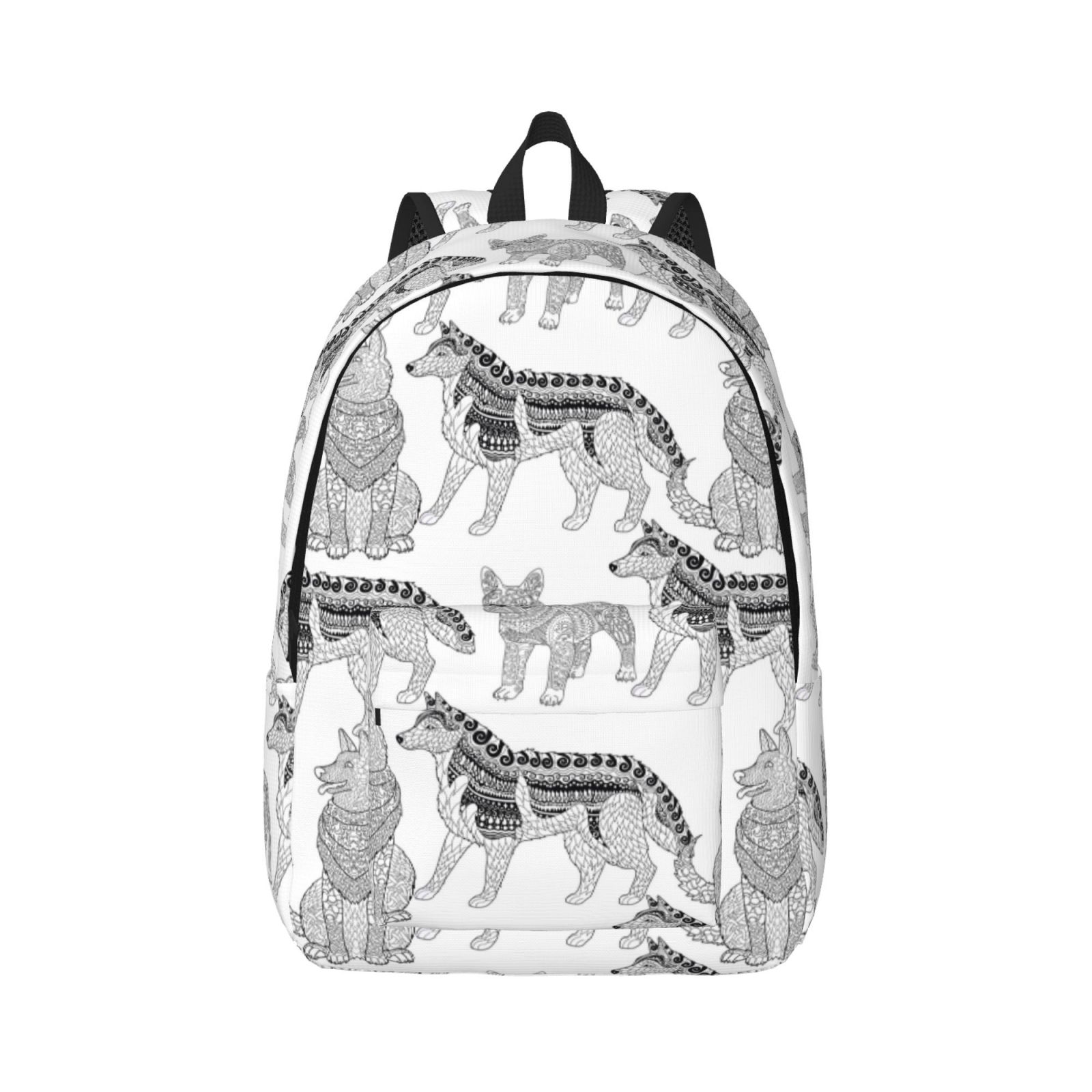 Daiia German Shepherd Dog Vintage Canvas Backpack for Men and Women ...