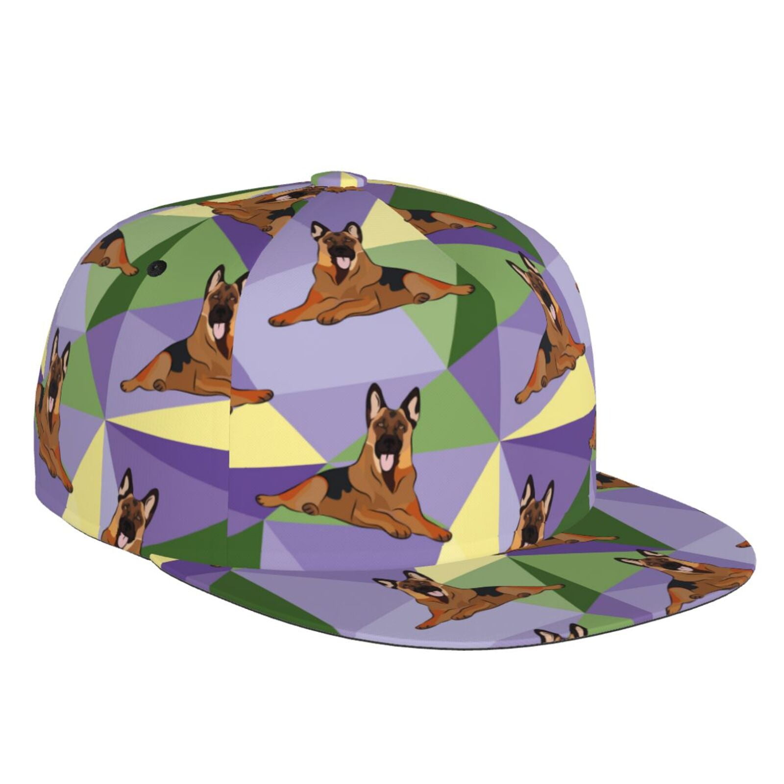 Daiia German Shepherd Dog print Flat Bill Hats Flat Brim Trucker Cap ...