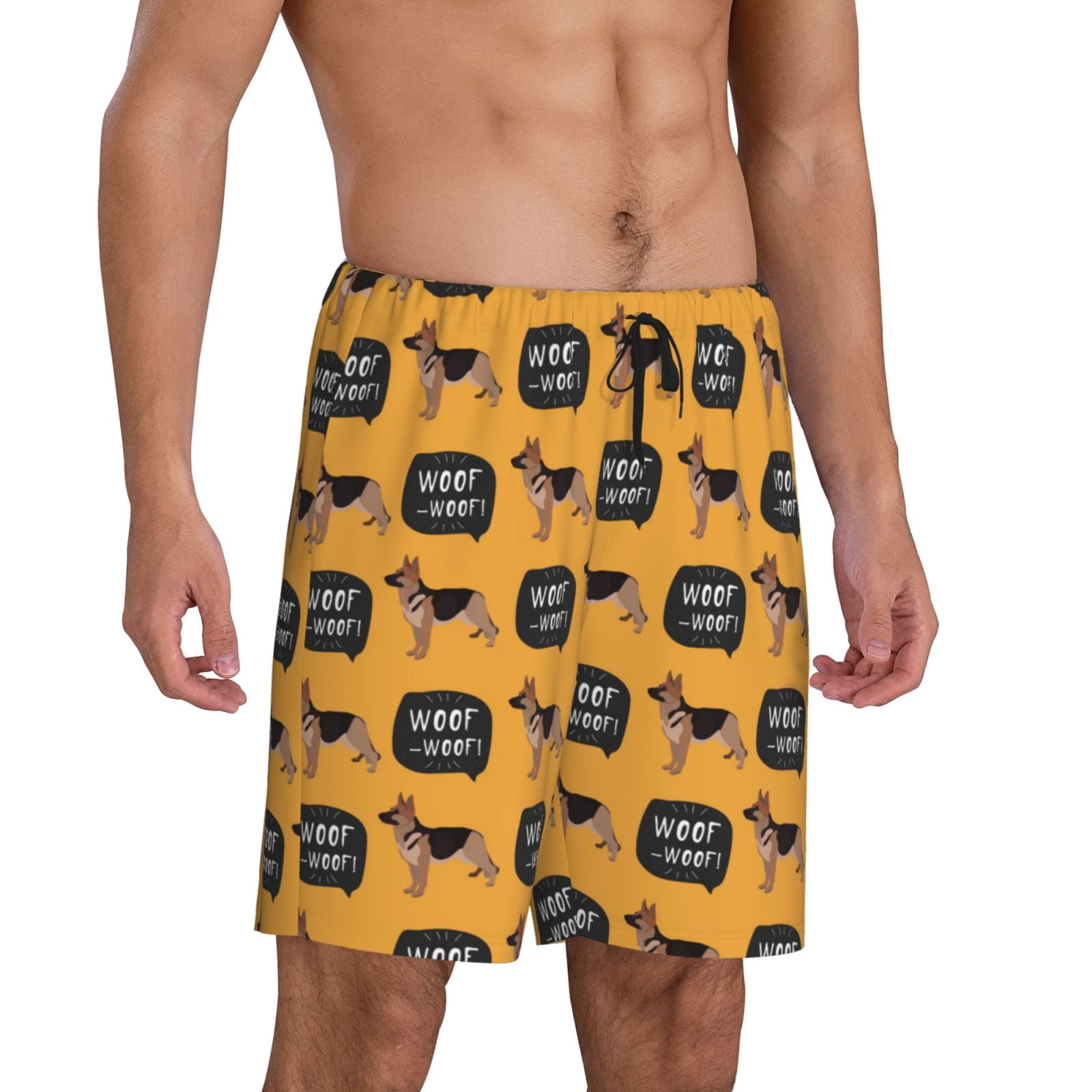 Daiia German Shepherd Woof Mens Woven Stretch Pajama Short,Short Pajama ...